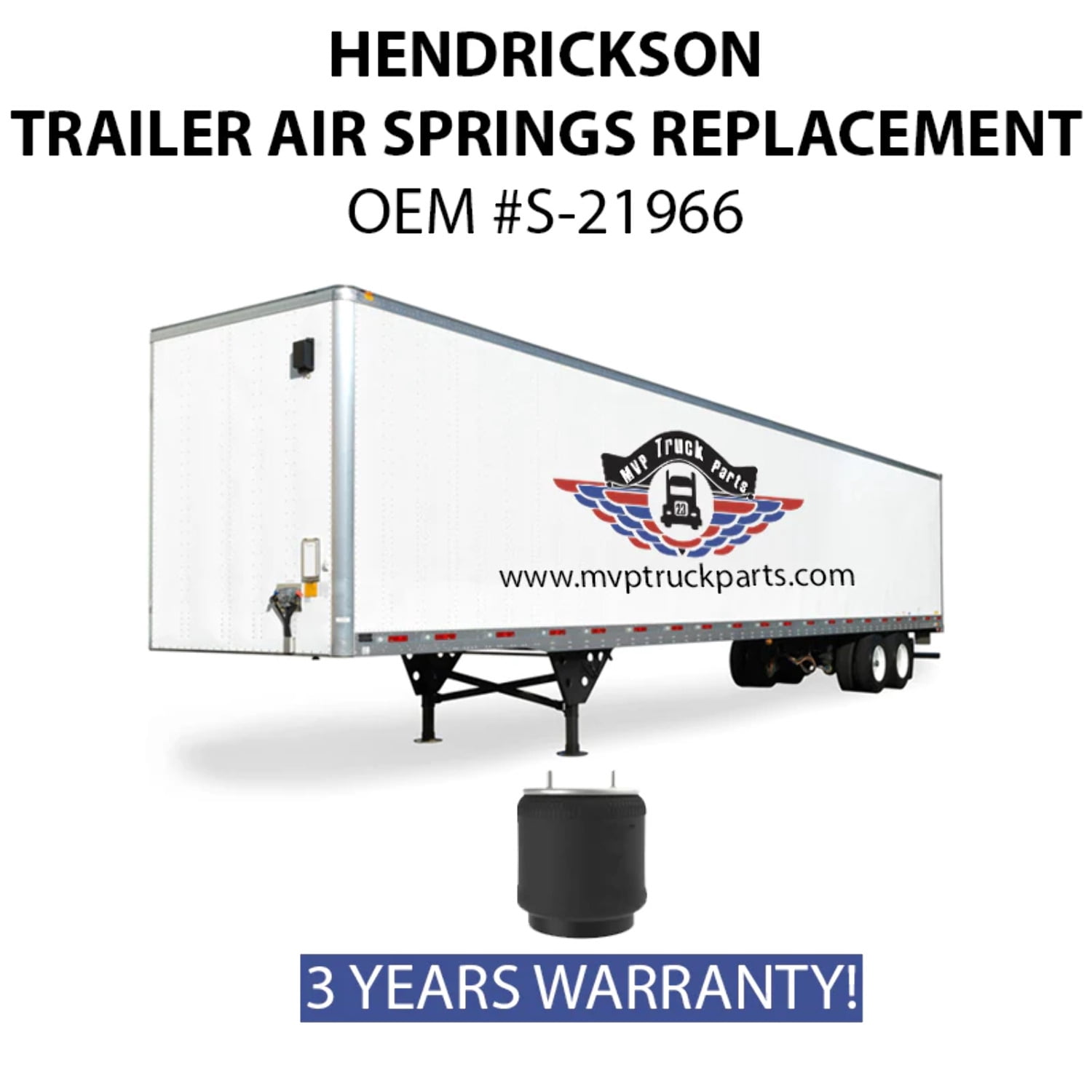 MVP Trailer Air Spring/Bag Compatible with W01-358-8708 S21966 VAN ...