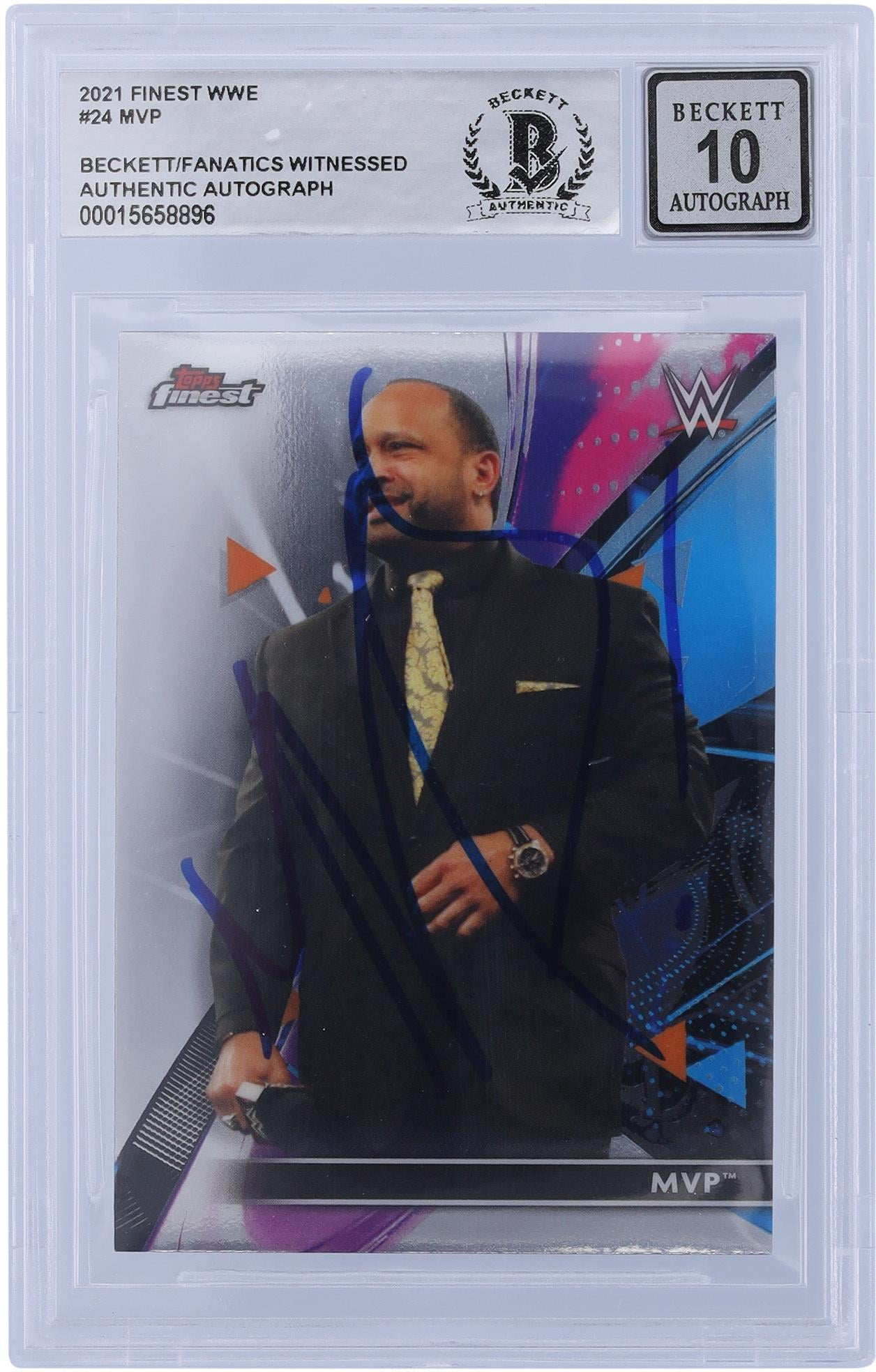 MVP WWE Autographed 2021 Topps Finest #24 Beckett Fanatics Witnessed ...