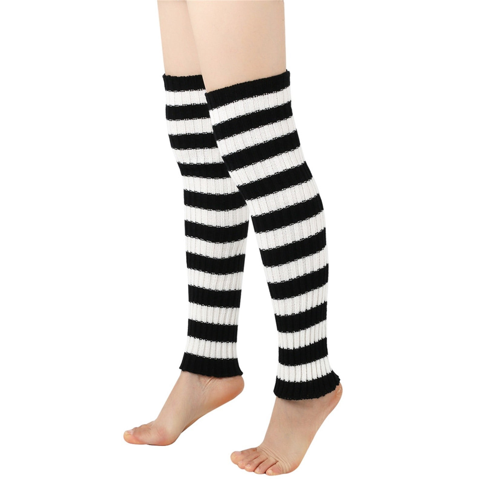 MVRLSH Unisex Winter Striped Knitted Warm Boot Leg Guards Foot Pile ...