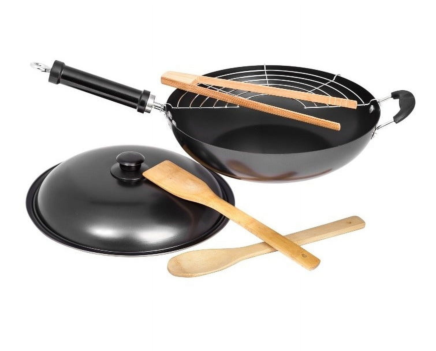 Imperial Home - 12" Wok Set Carbon Steel - Walmart Business Supplies