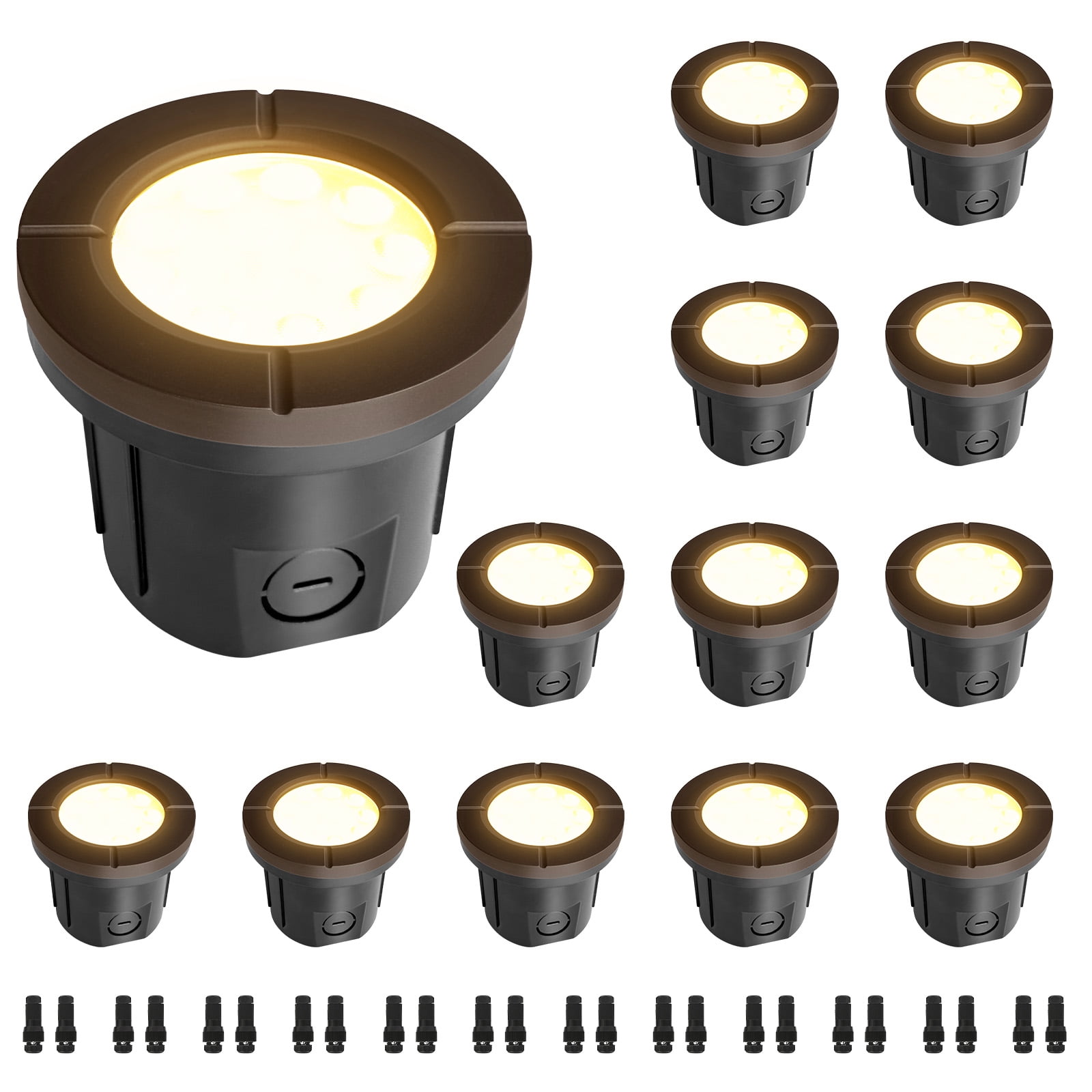 MW LIGHTING 12-PACK landscape well lights, 6W 580LM,3000K well lights ...