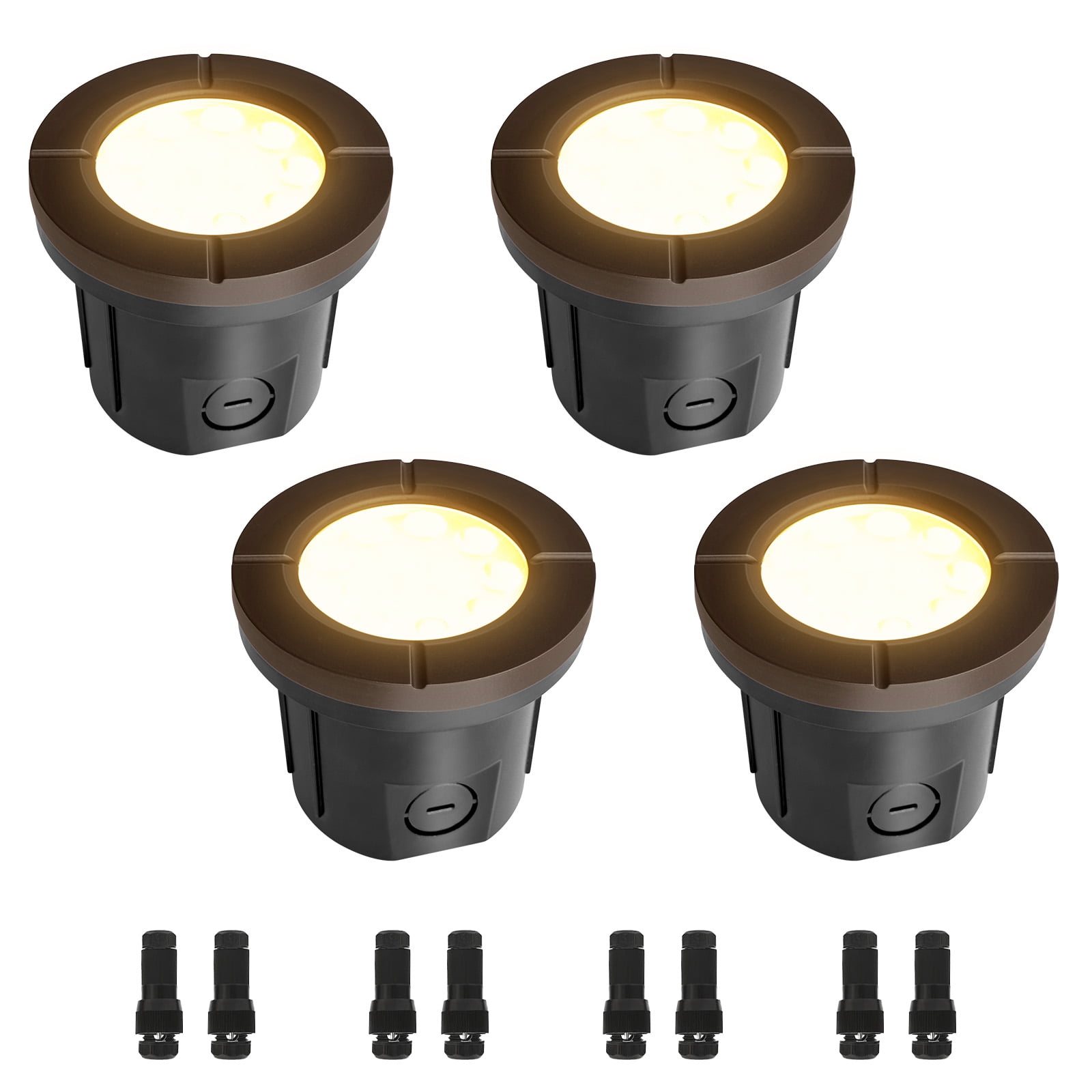MW LIGHTING 4-PACK landscape well lights, 6W 580LM,3000K well lights ...