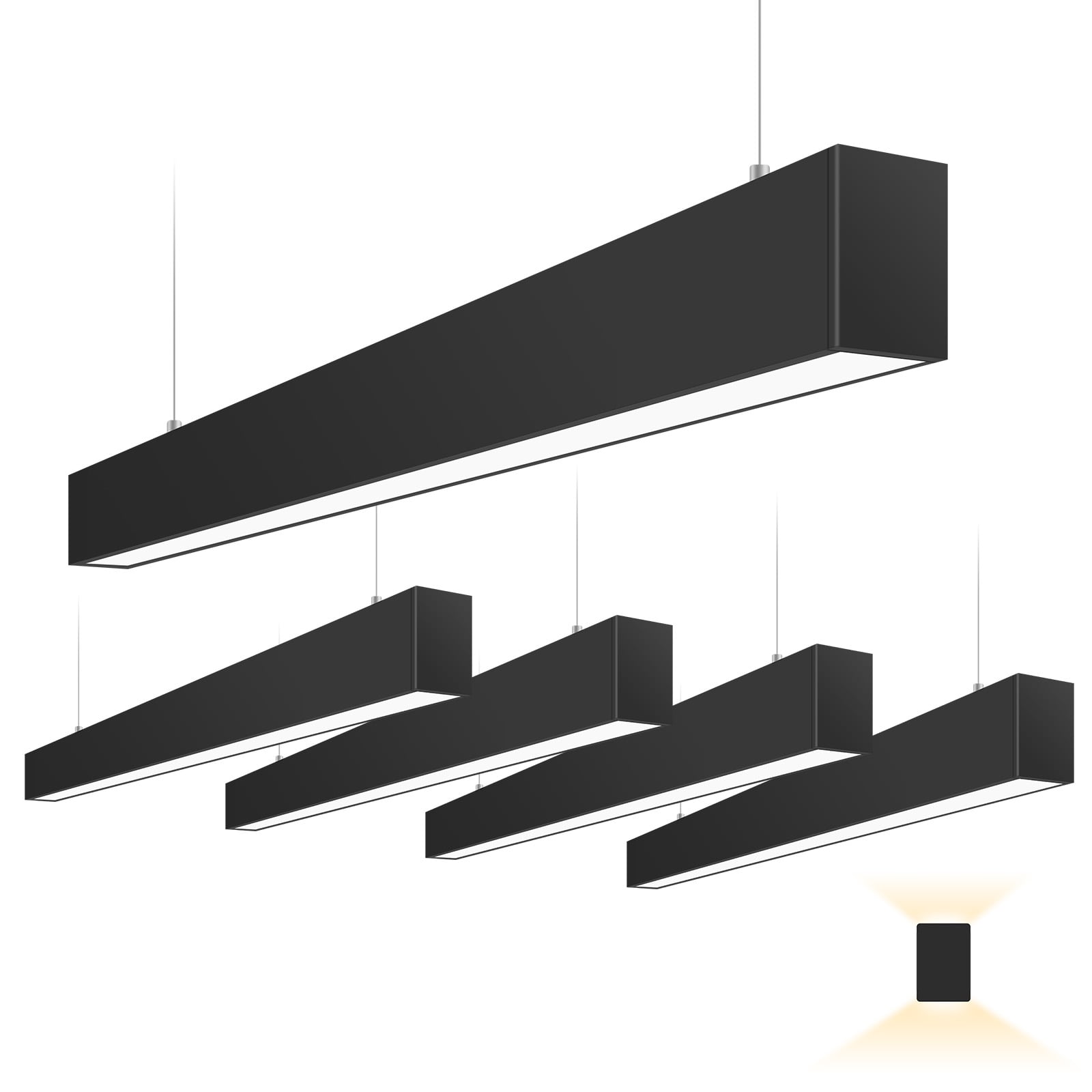 MW LIGHTING 4pack LED office linear light，30W 40W 50W，3450/4600/5750Lm ...