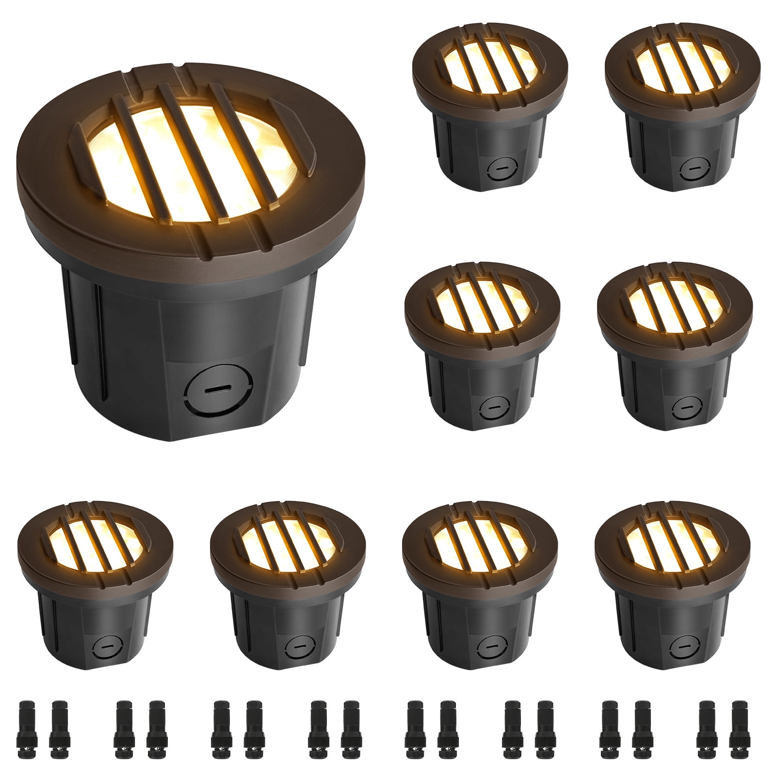 MW LIGHTING 8-PACK landscape well lights, 6W 350LM,3000K well lights ...