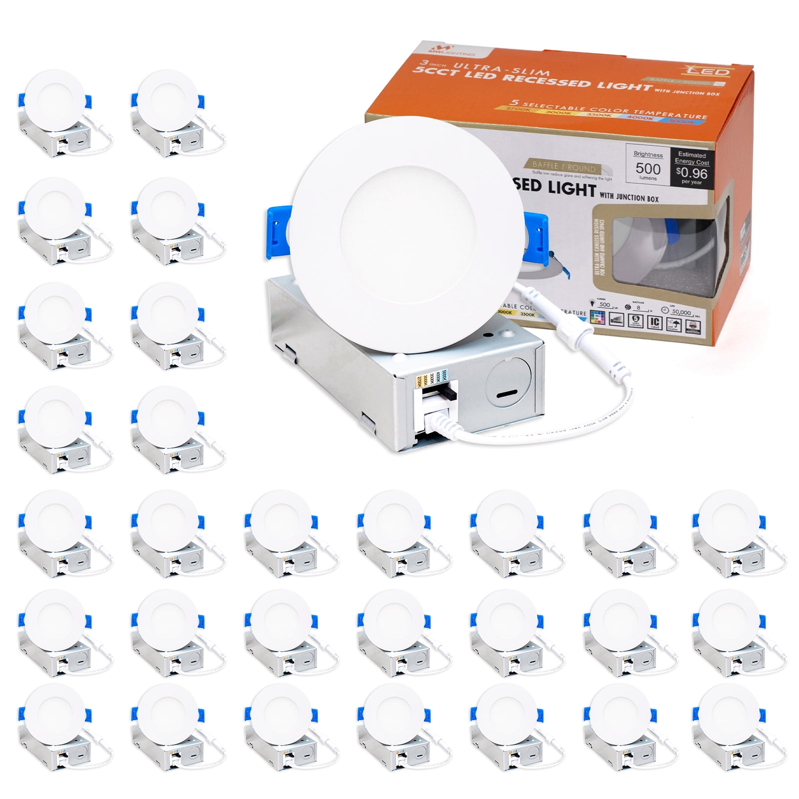 MW Lighting 3 Inch Canless 5CCT LED Recessed Lights, Energy Star ...