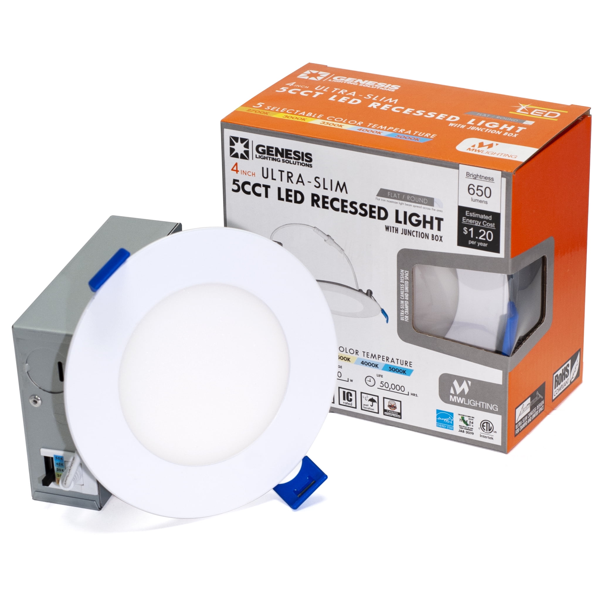 MW Lighting 4 Inch Canless 5CCT Color Temperature Selectable Ultra-Slim ...