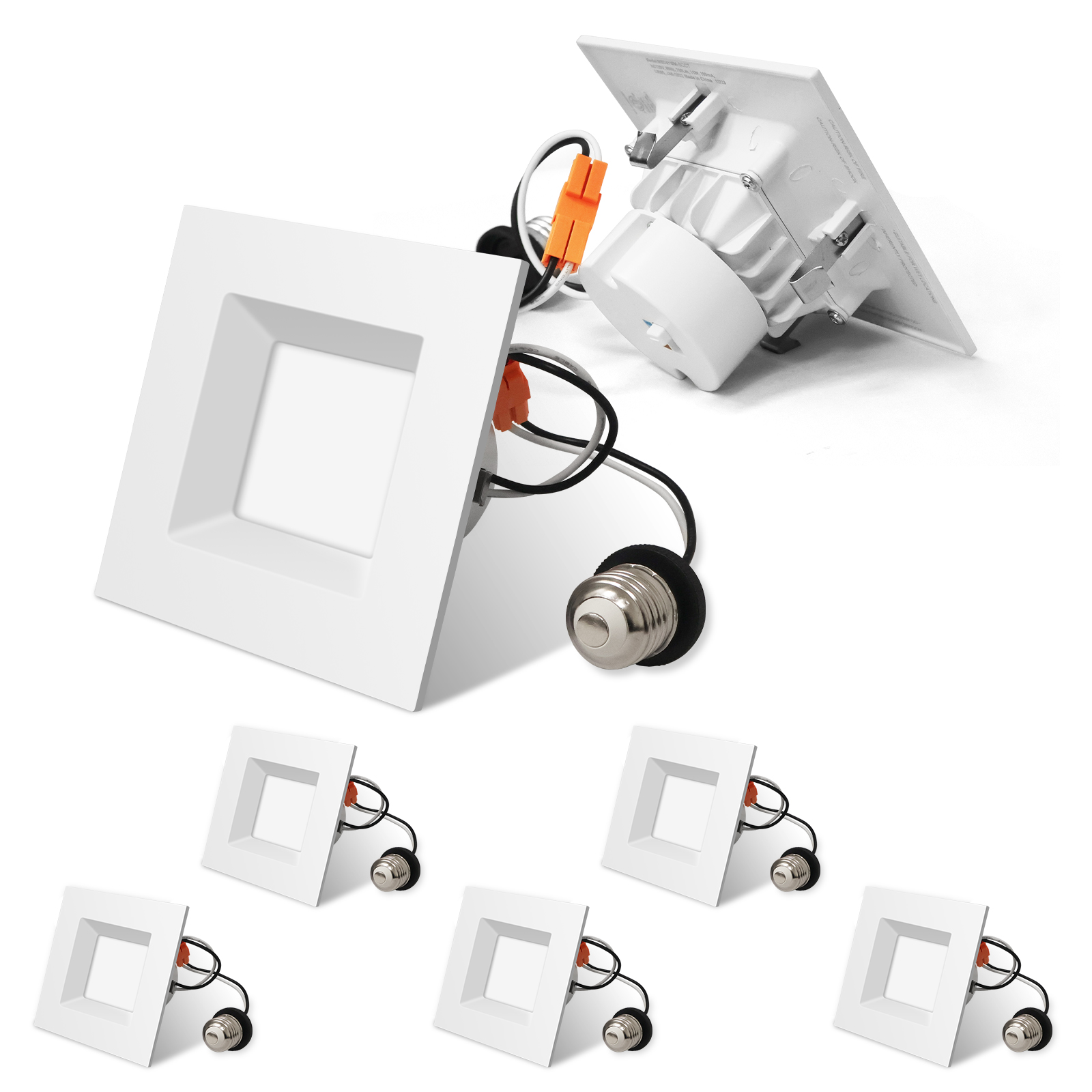 MW Lighting 4 Inch Smooth Square LED Recessed Downlight, Dimmable, 5CCT ...