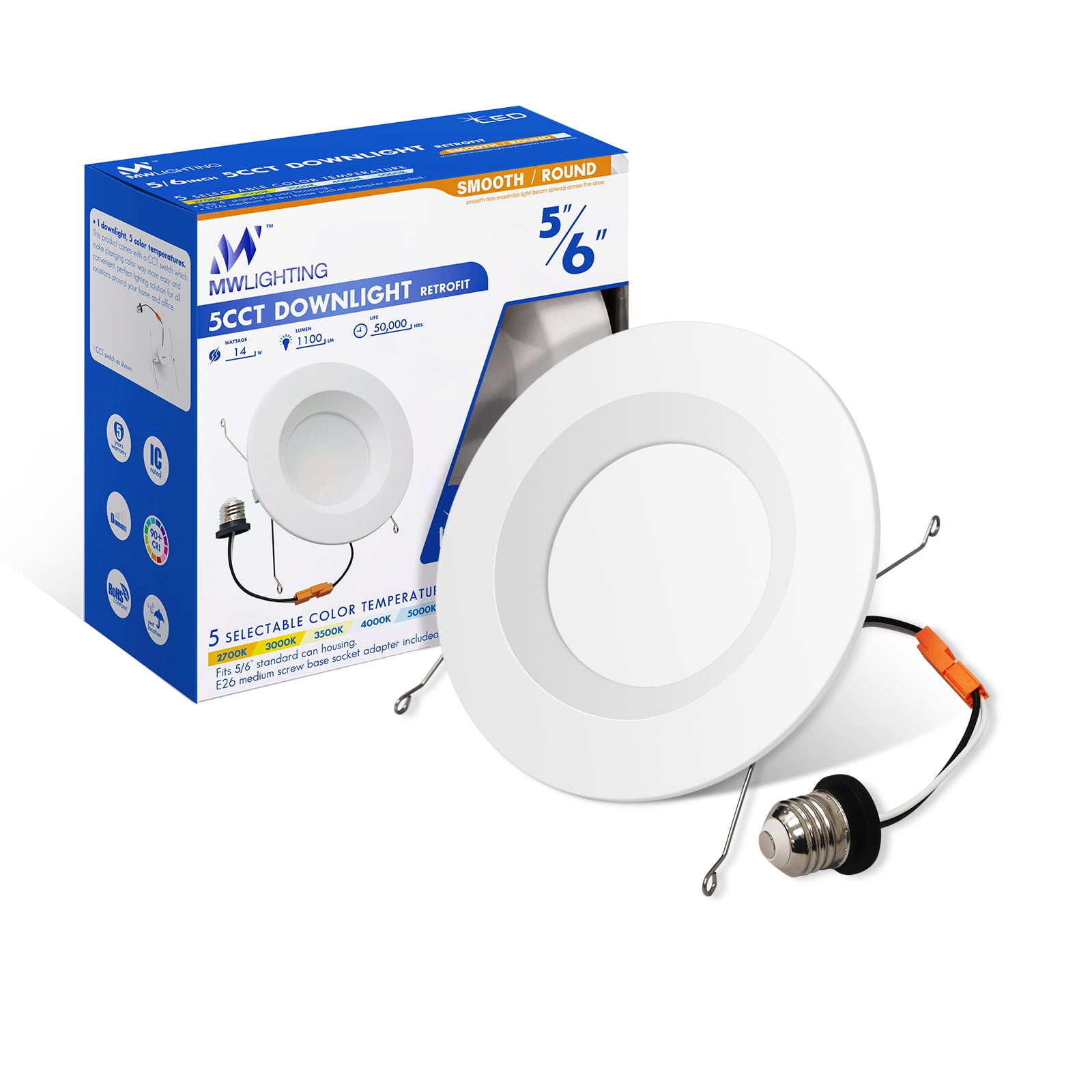 MW Lighting LED Recessed Lighting 6 Inch Retrofit, TRIAC Dimming, 2700K ...