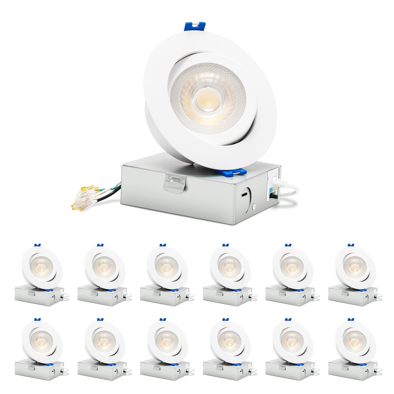 MW Lighting LED Recessed Lights 4 Inch with Junction Box, Eyeball ...