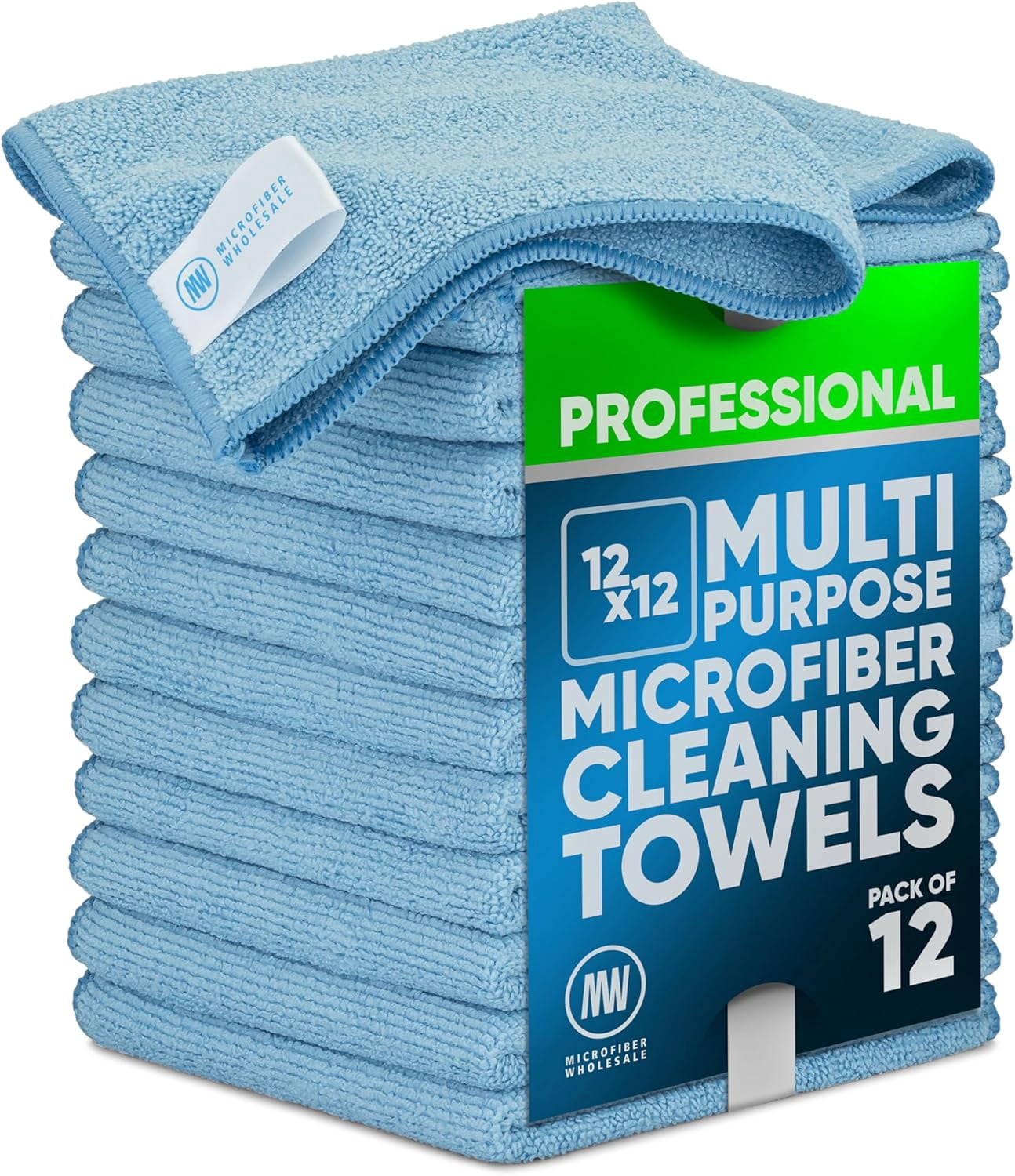 MW PRO Microfiber Cleaning Cloths Blue (12 Pack, 12x12) - Commercial ...