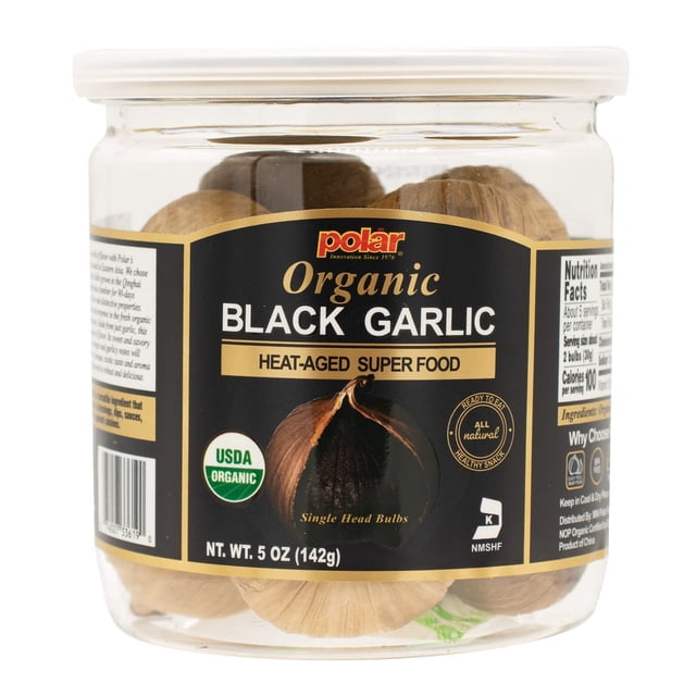 MW Polar Organic Black Garlic Naturally Cured Whole Bulbs, 5 oz Jar ...
