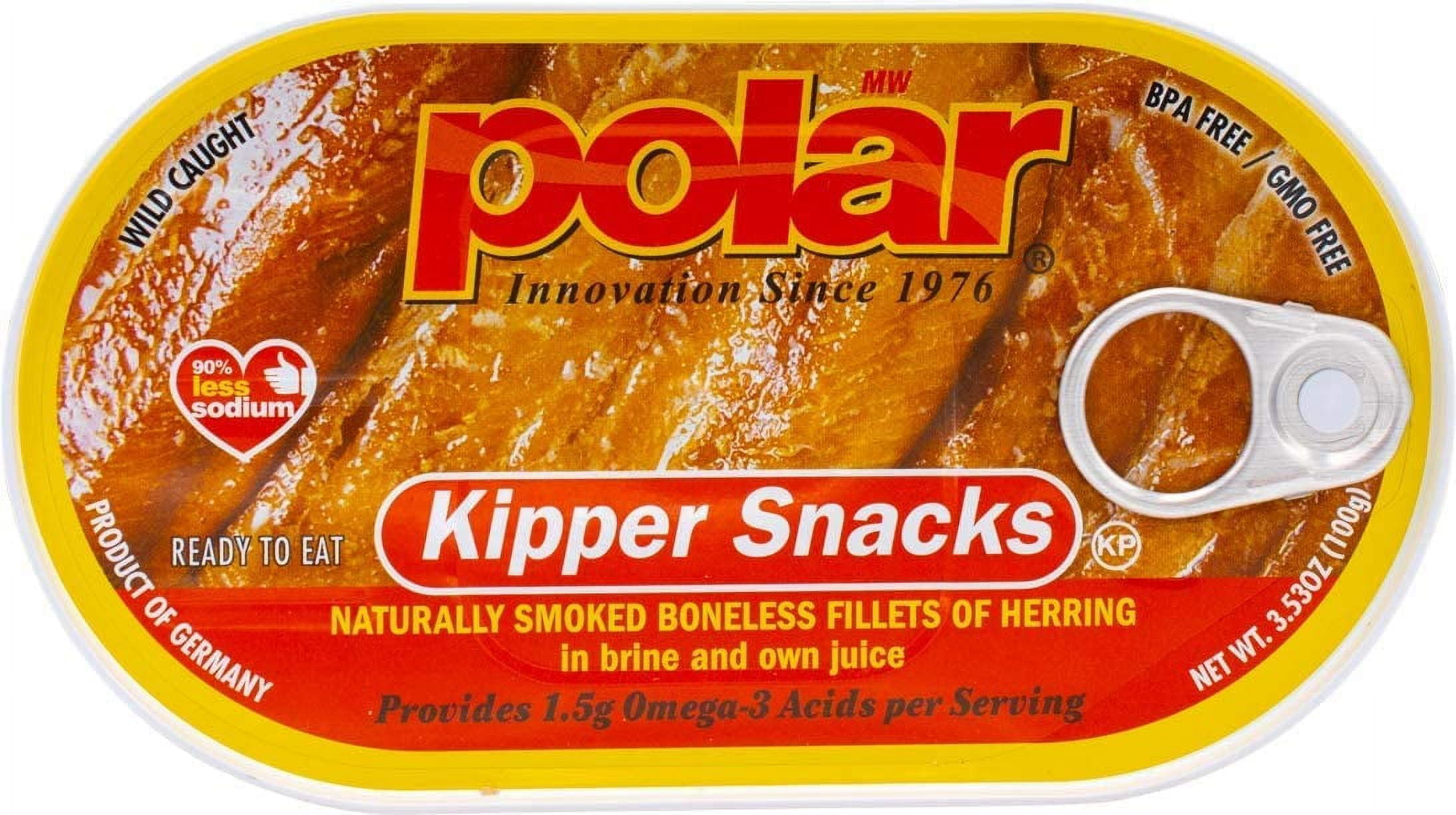 MW Polar Bite Size Smoked Herring Kipper Snacks, Tinned, 3.53 oz Can ...
