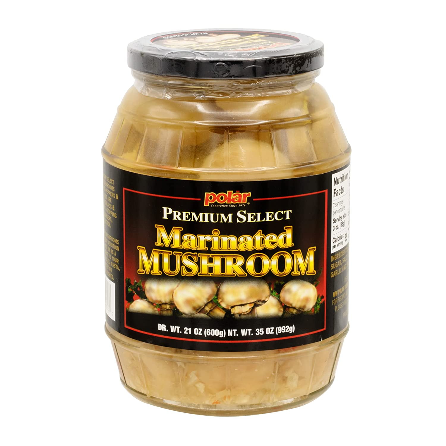 MW Polar Whole Marinated Mushrooms 35 oz Glass Jar (Pack of 2 ...