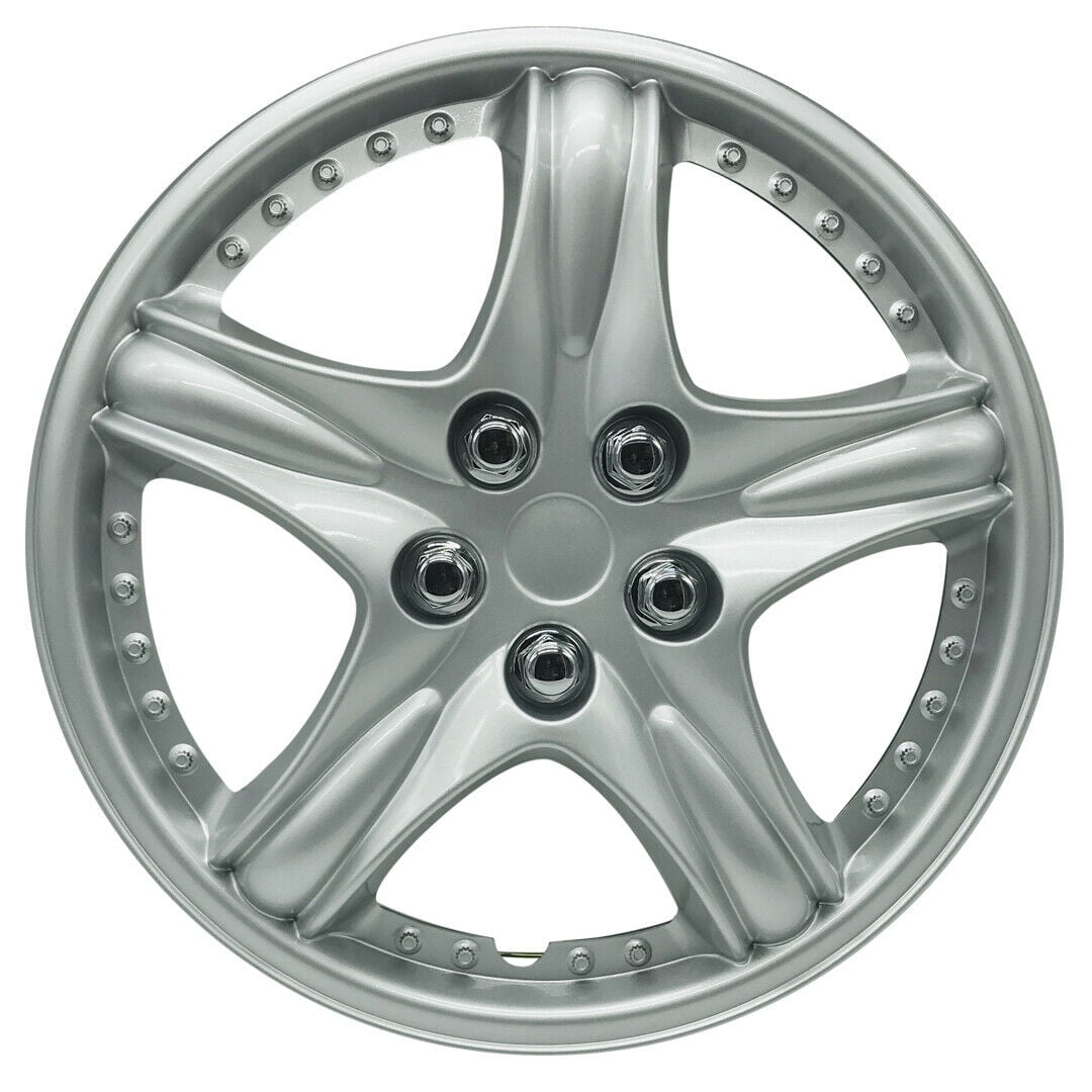 MWC Hubcaps for Ford, Chevy Vehicles, 12 inch Silver-Lacquer, Micro ...