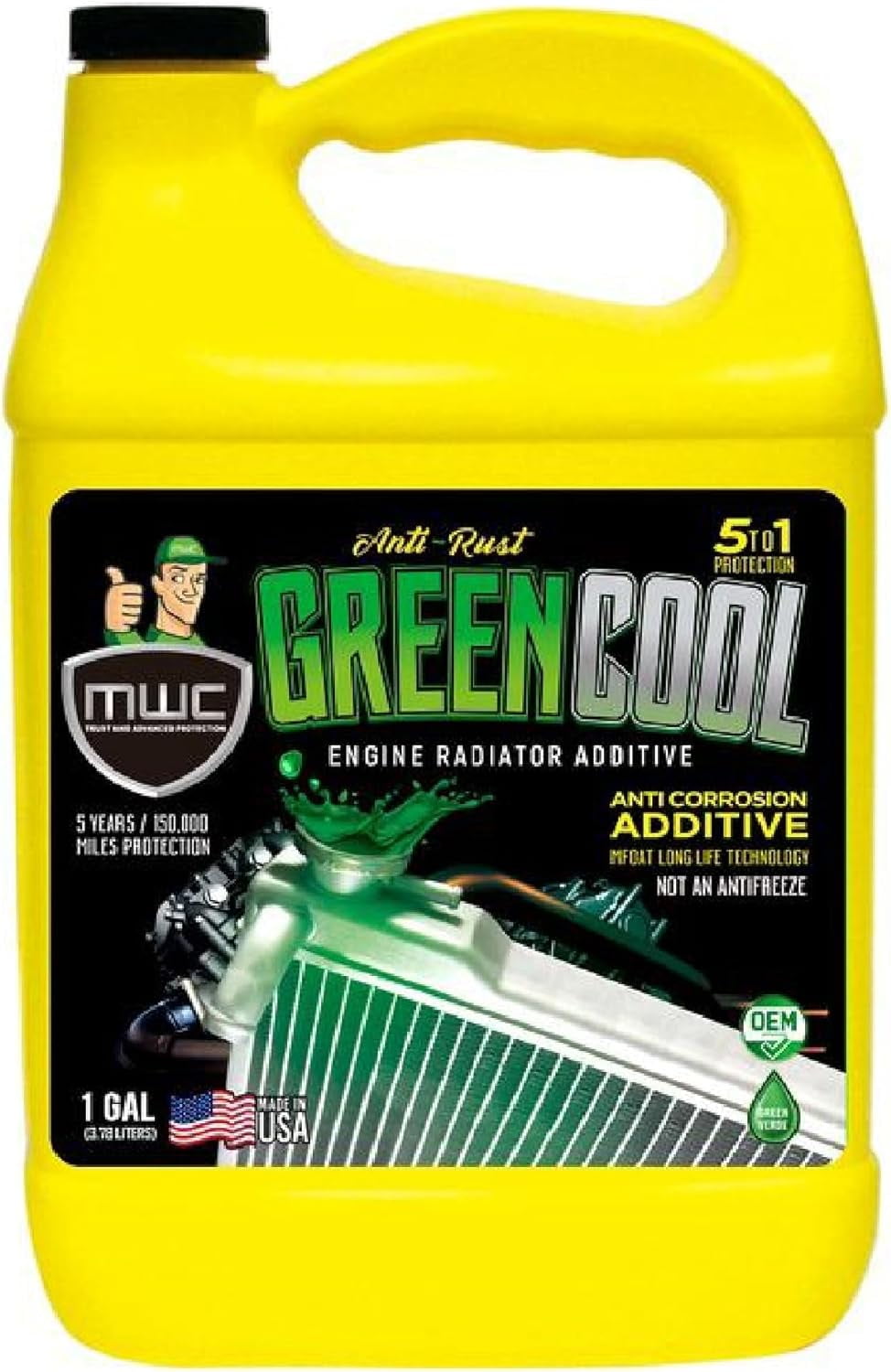 MWC Green Cool Engine Radiator Anti-Rust Additive, 1 Gallon, Corrosion ...