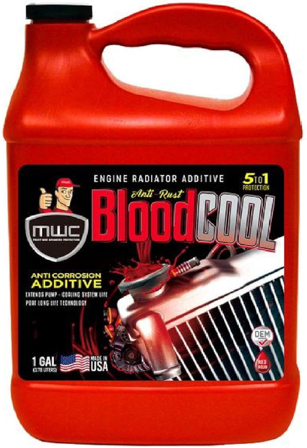 MWC Red Cool Engine Radiator Anti-Rust Additive, 1 Gallon, Protects ...