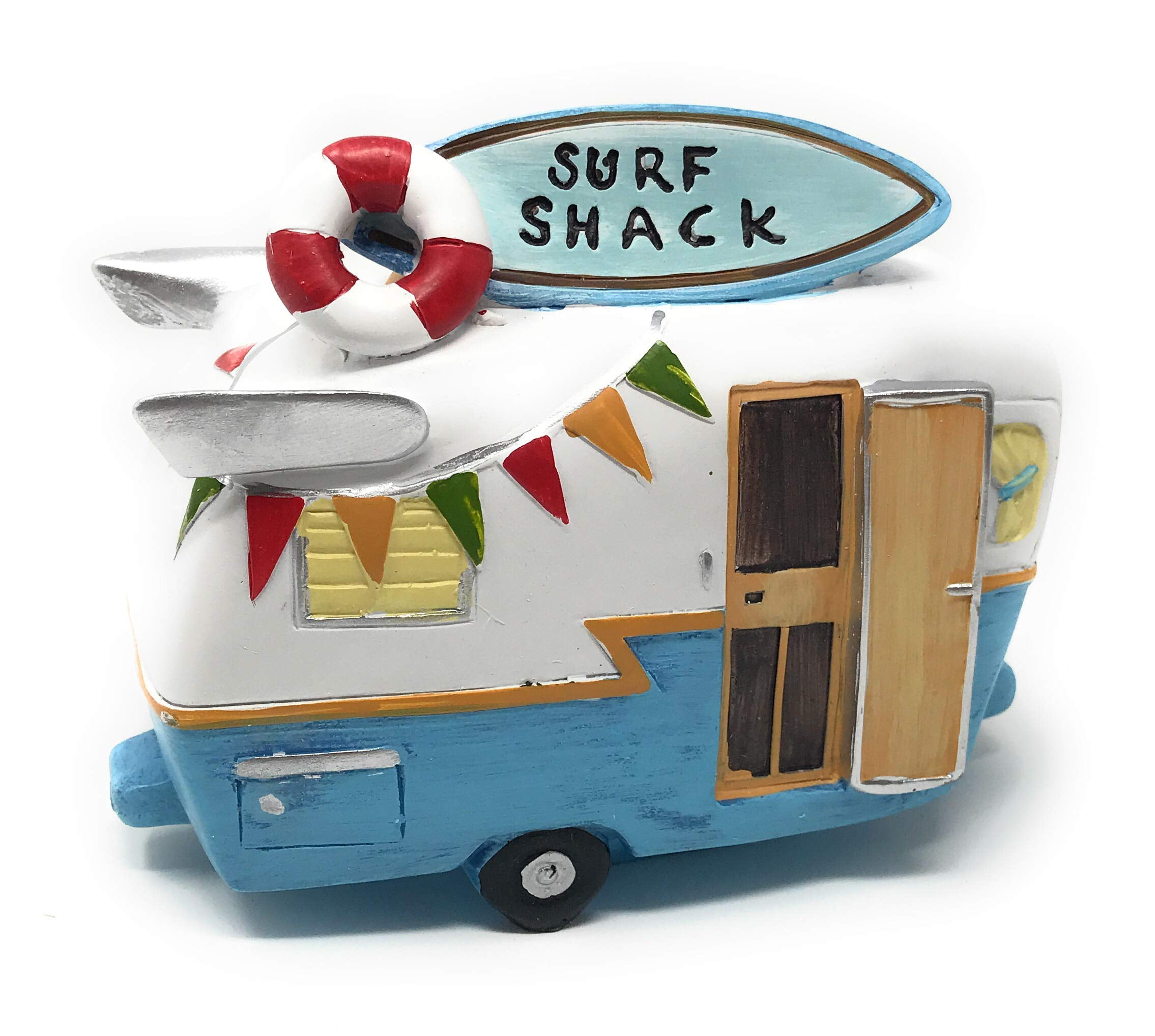 MWD Miniature Fairy Garden Retro Airstream RV Beach Camper Trailer Surf Shack Decor, Mini and ...