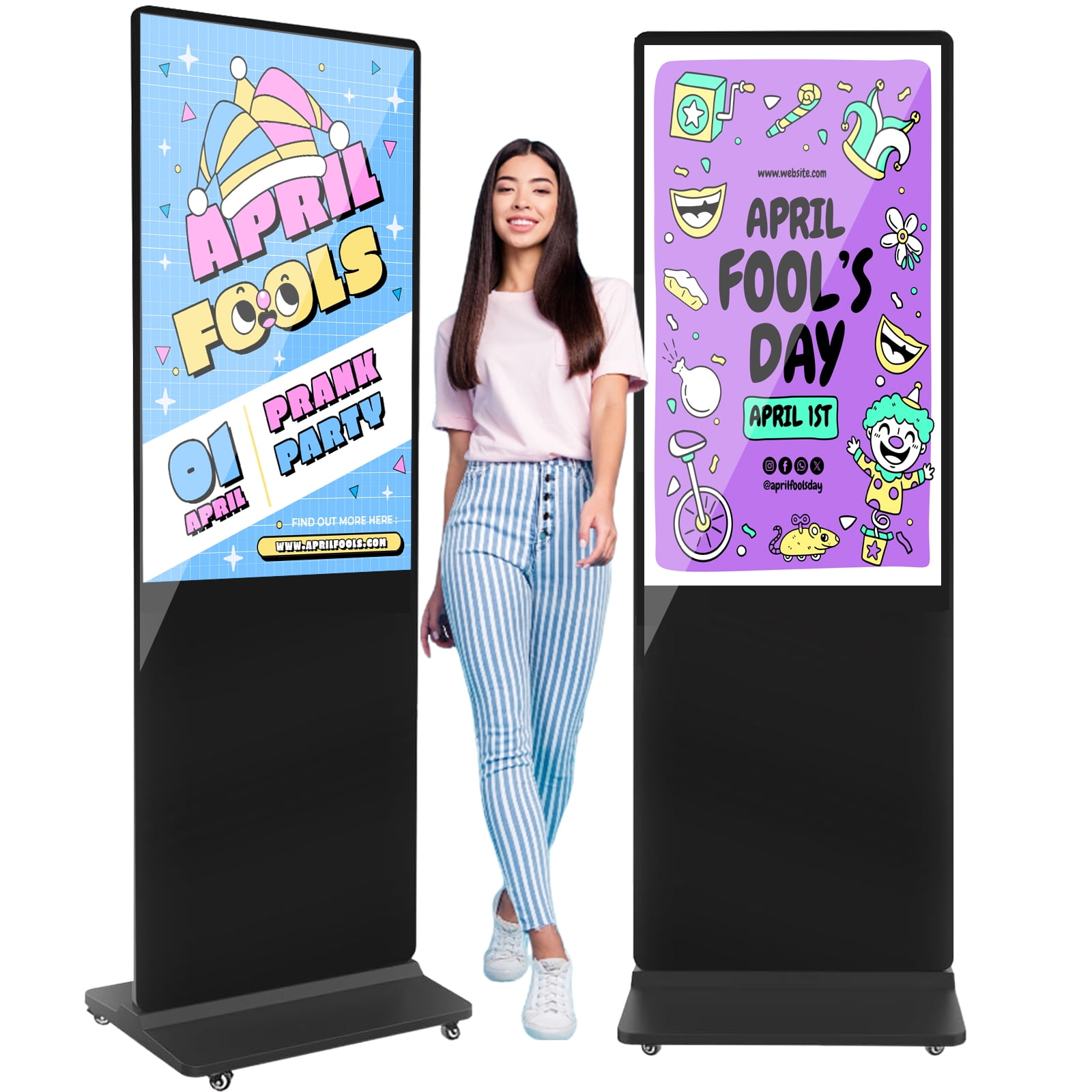 MWE 43"Indoor Floor Standing Digital Signage Advertising Display Kiosk ...
