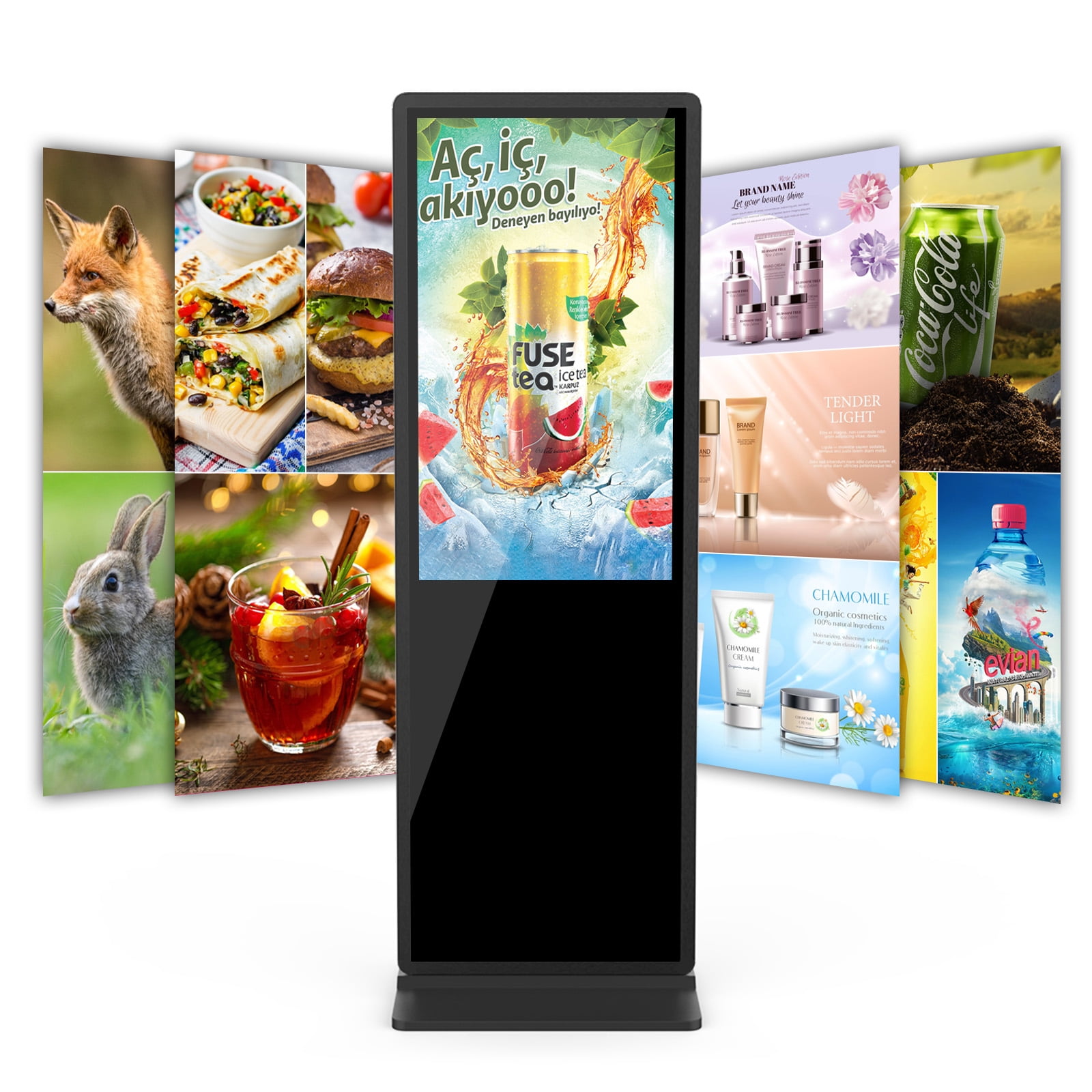 MWE 43"Indoor Floor Standing Digital Signage Advertising Display Kiosk ...