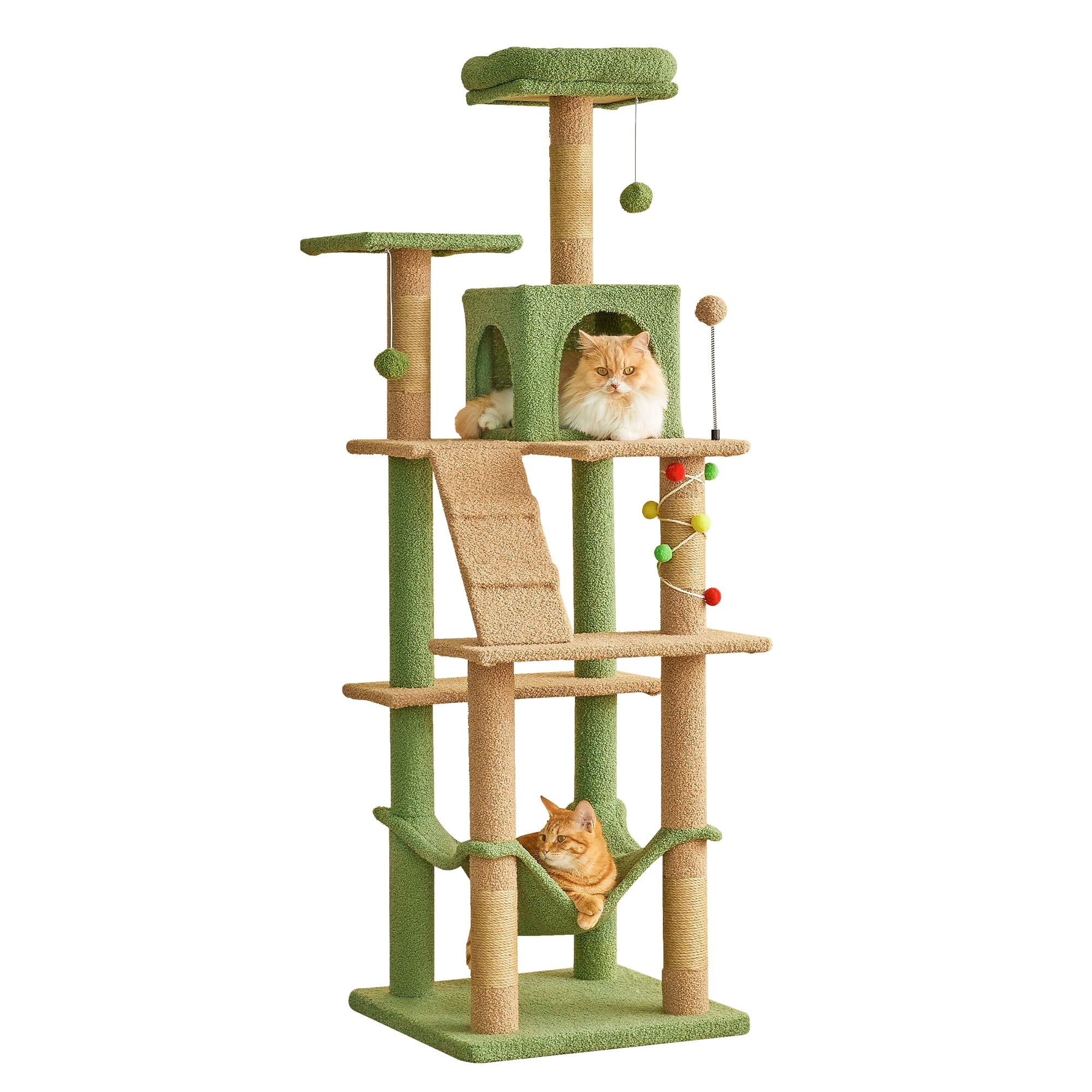 MWPO 63.8" Multi-Level Cat Tree with Condo and Scratching Post Tower ...