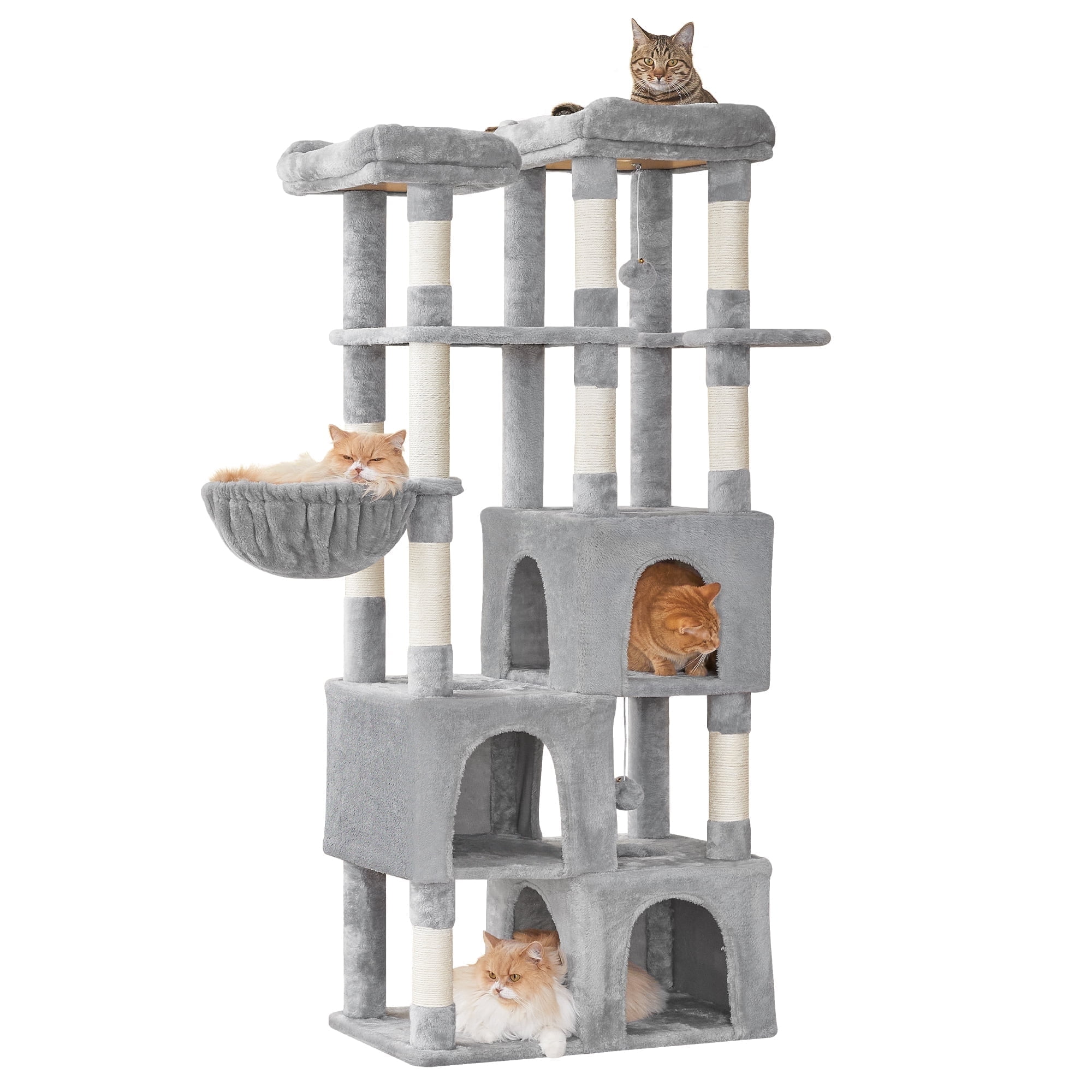 MWPO 63-inch Large Cat Tree for Indoor Cats, Cat Tower with 3 Large Cat ...