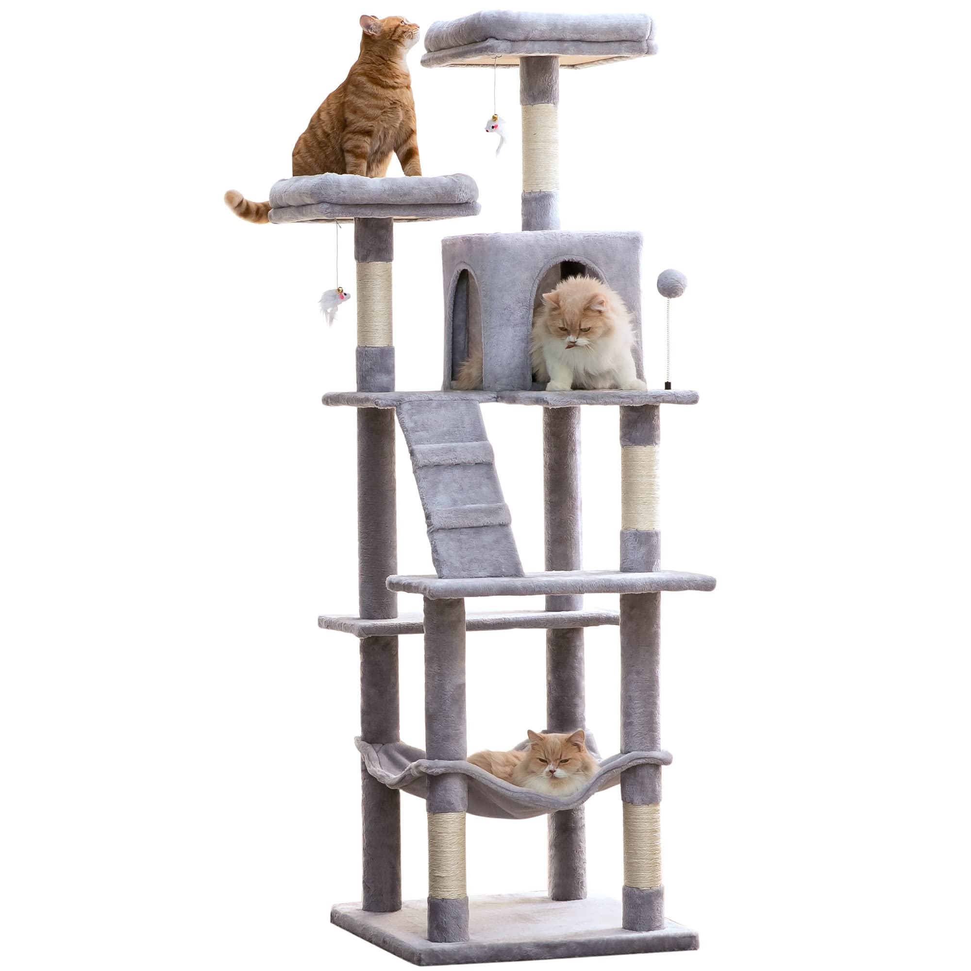 MWPO 70.1-Inch Large Cat Tree, Multi-Level Tall Cat Tower for Indoor ...