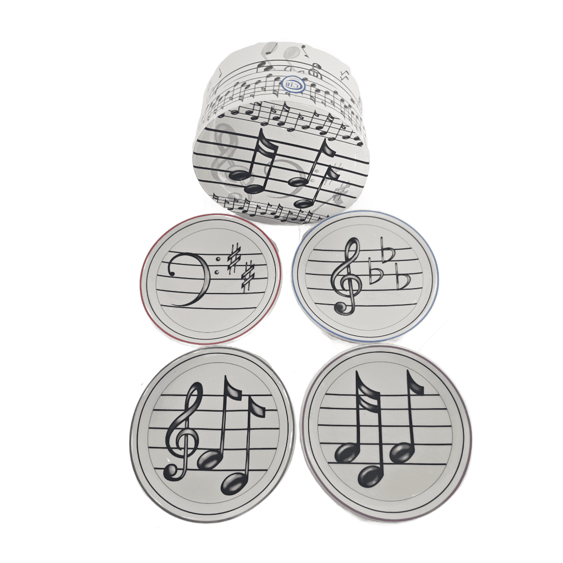 MWW Market Musical Notes Mini Plates 4.5 Inch Set of 4 - Walmart.com