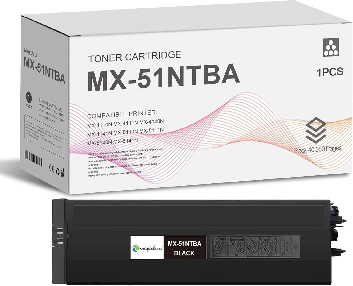 MX-51NTBA MX-51NT High Yield Toner Cartridge Replacement for Sharp MX ...