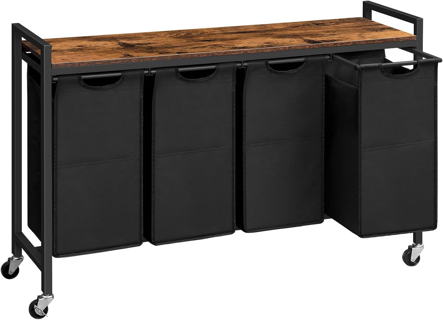 MX-Laundry Sorter 4 Sections, Laundry Hamper with Wheels, 4 × 10.5 Gal ...