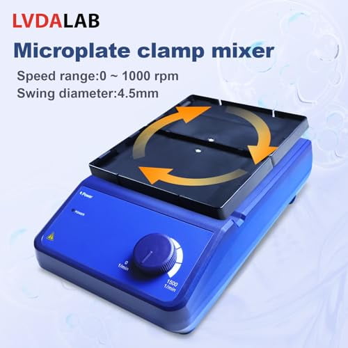 MX-M Microplate Mixer, Adjustable 0-1000 RPM Microplate Shaker, 100 ...