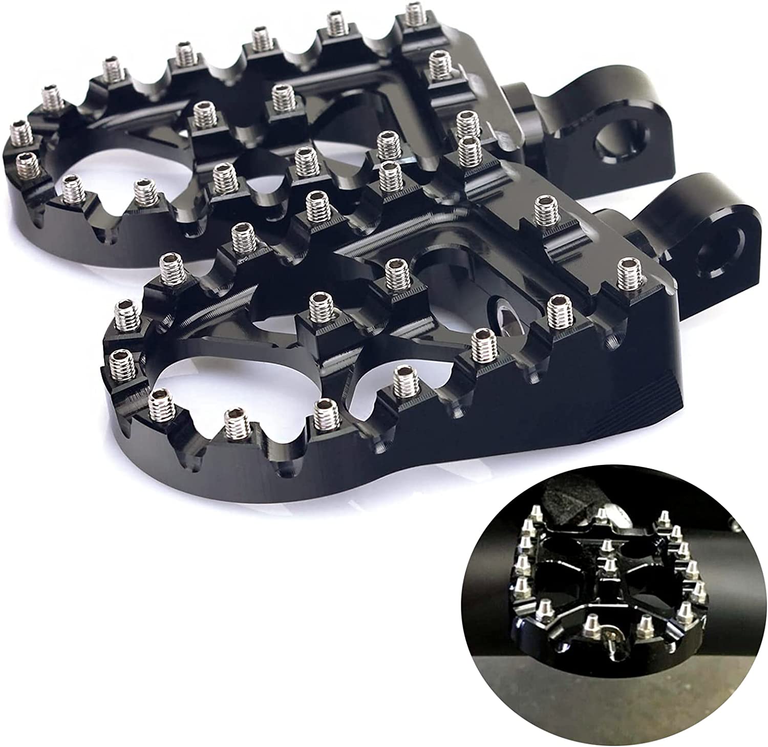 TARAZON CNC Wide Fat Footpegs Foot Pegs MX Rotating Custom Chopper ...