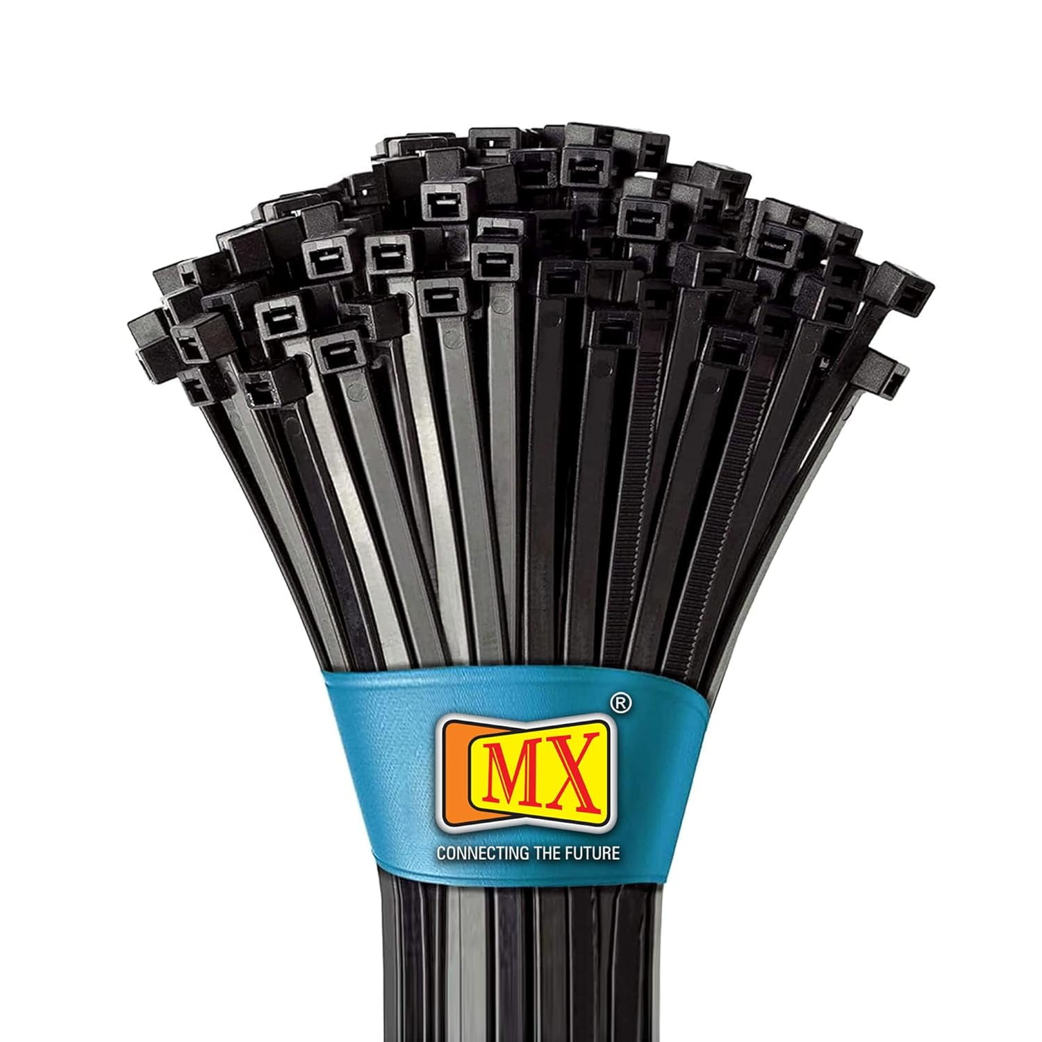 MX Teeth Grip Nylon Self Locking Cable Ties Black 305 mm x 48 mm 12 ...