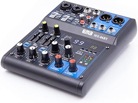 MX06BT 99 DSP 6-Channel Audio Mixer Mixing Console MP3 Sound Desk With ...