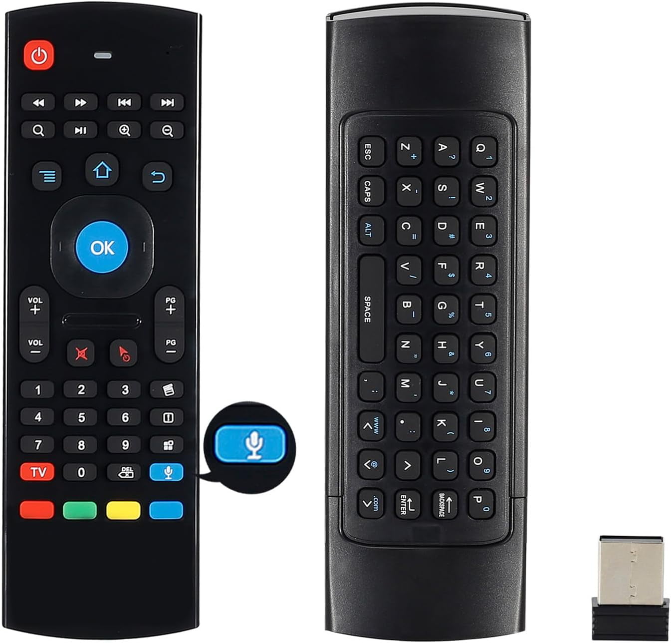 MX3 Air Mouse Voice Remote Control, 2.4G Multifunctional Mini Wireless ...