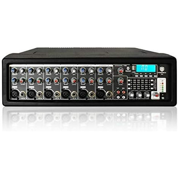 MX8 2500 P.M.P.O 8 Channel Compact Studio Powered Mixer with Built In ...