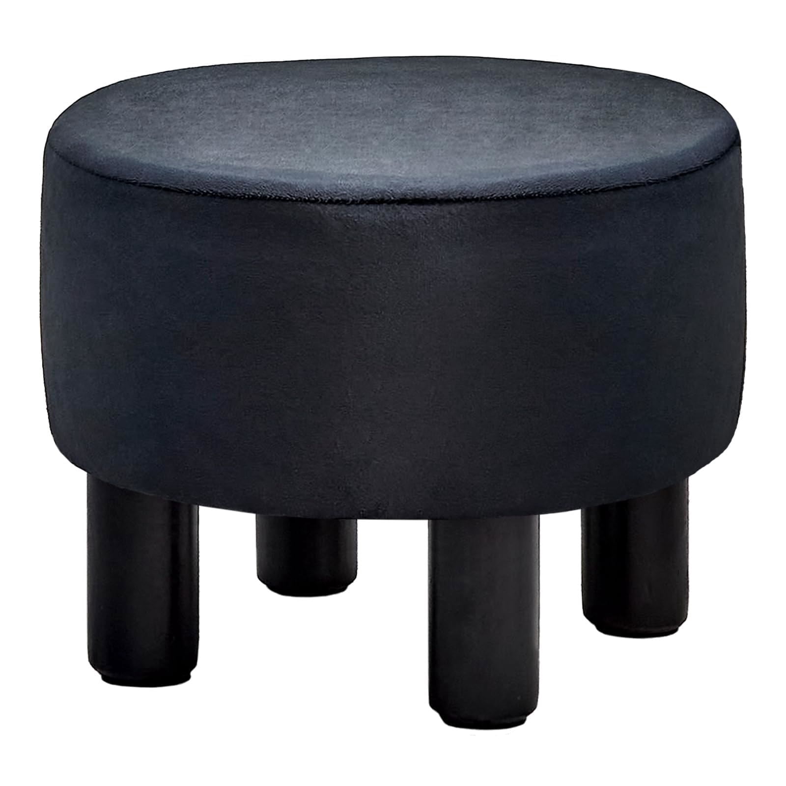MXFURHAWA Velvet Ottoman Foot Stool – Round Padded Footrest for Couch ...