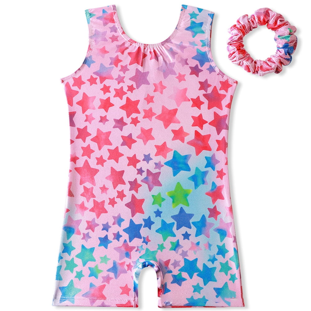 MXIEZI Kids Gymnastics Leotards Girls Star Pattern Biketard Sleeveless ...