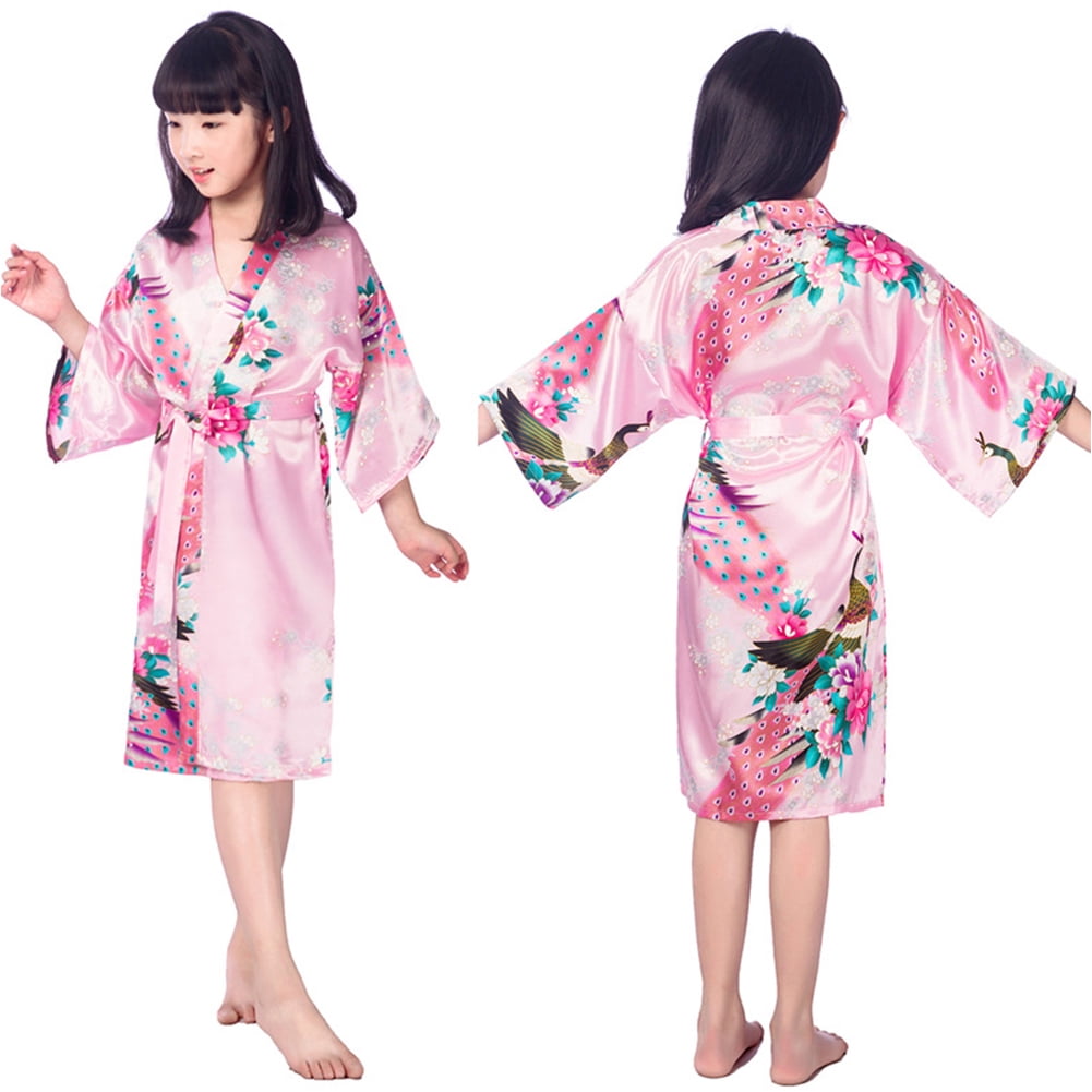 MXIEZI Kids Toddler Summer Stain Robe Nightgown for 2-14T Little Girls ...