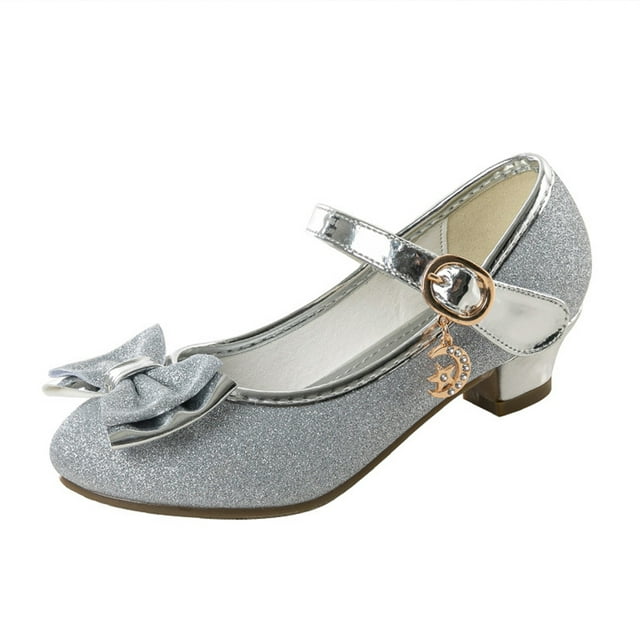 MXIEZI Little Girl Heels//Princess Shoes/Pink Dress Shoes for Girls ...