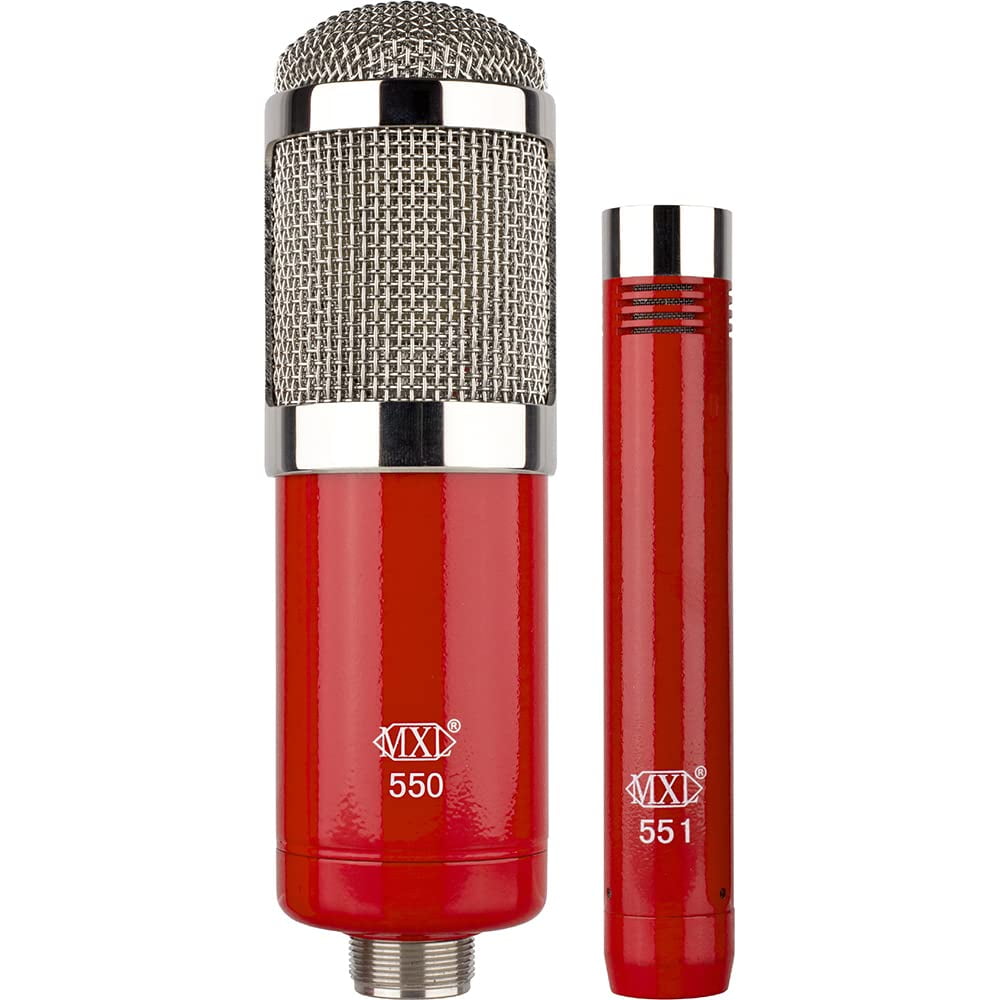 MXL 550/551R Microphone Ensemble with 550 Large Diaphragm and 551R Instrument Microphone - Red ...