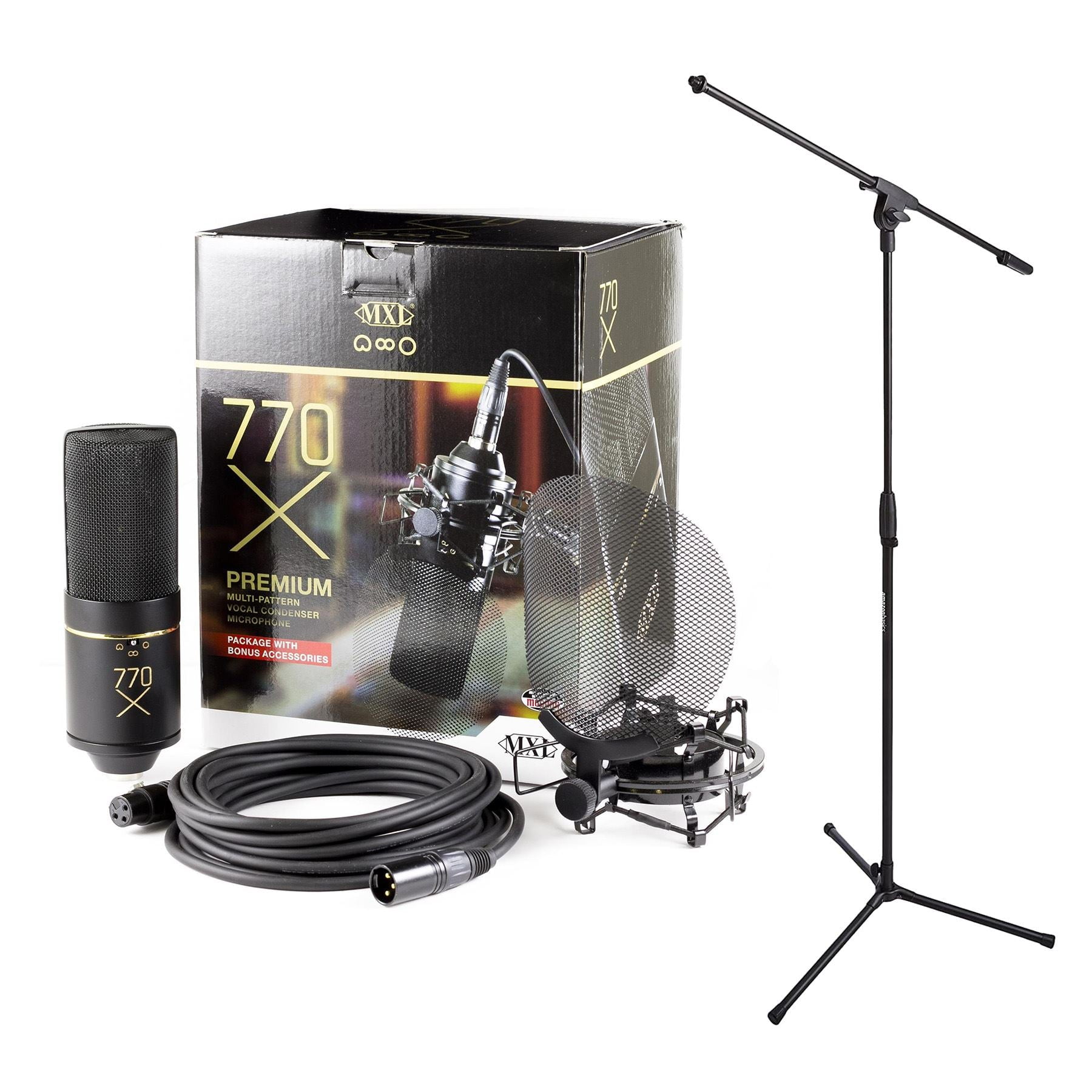 MXL 770X Microphone Package Bundle with Mic Stand - Walmart.com