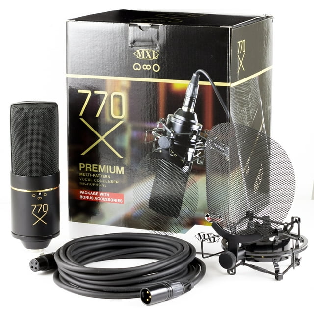 MXL 770X Multi-Pattern Vocal Condenser Microphone Package - Walmart.com