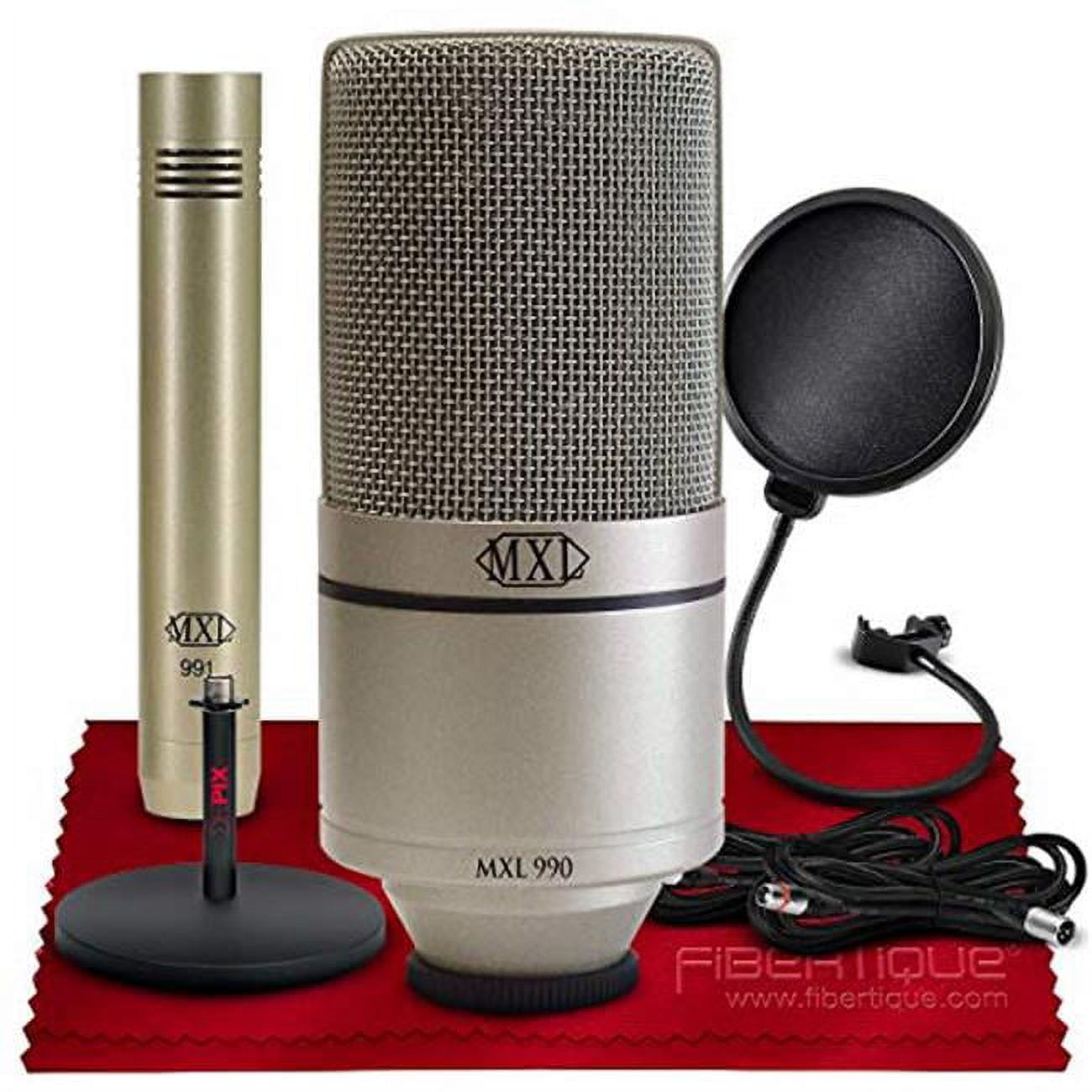 MXL MXL-990-991-B-KIT3789-NFBA Condenser Microphone Recording Package ...