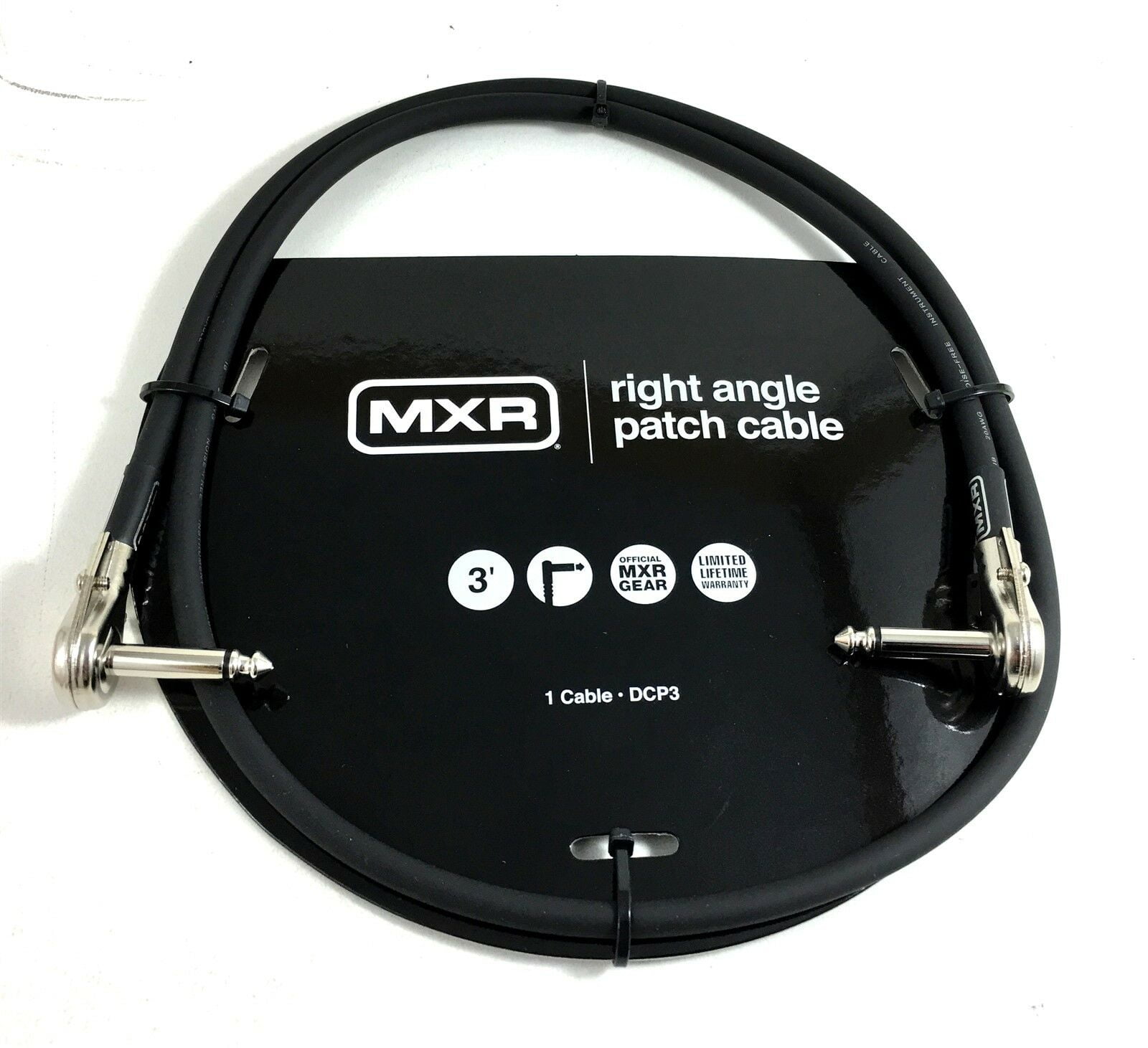 MXR Patch Cable 3 feet Black Angle Jack Connectors DCP3 - Walmart.com