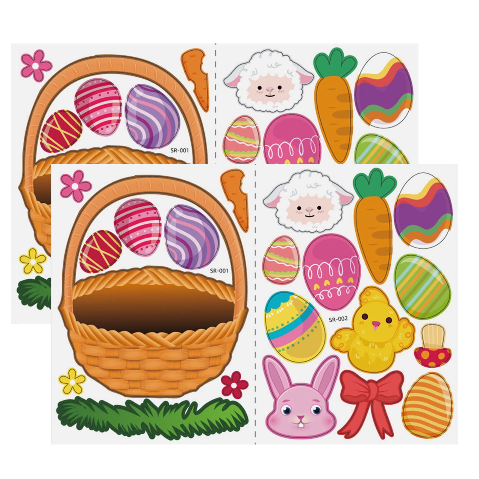 MXTPOV 2pcs Easter Stickers for Kids, Easter Basket Stuffers, Cute ...