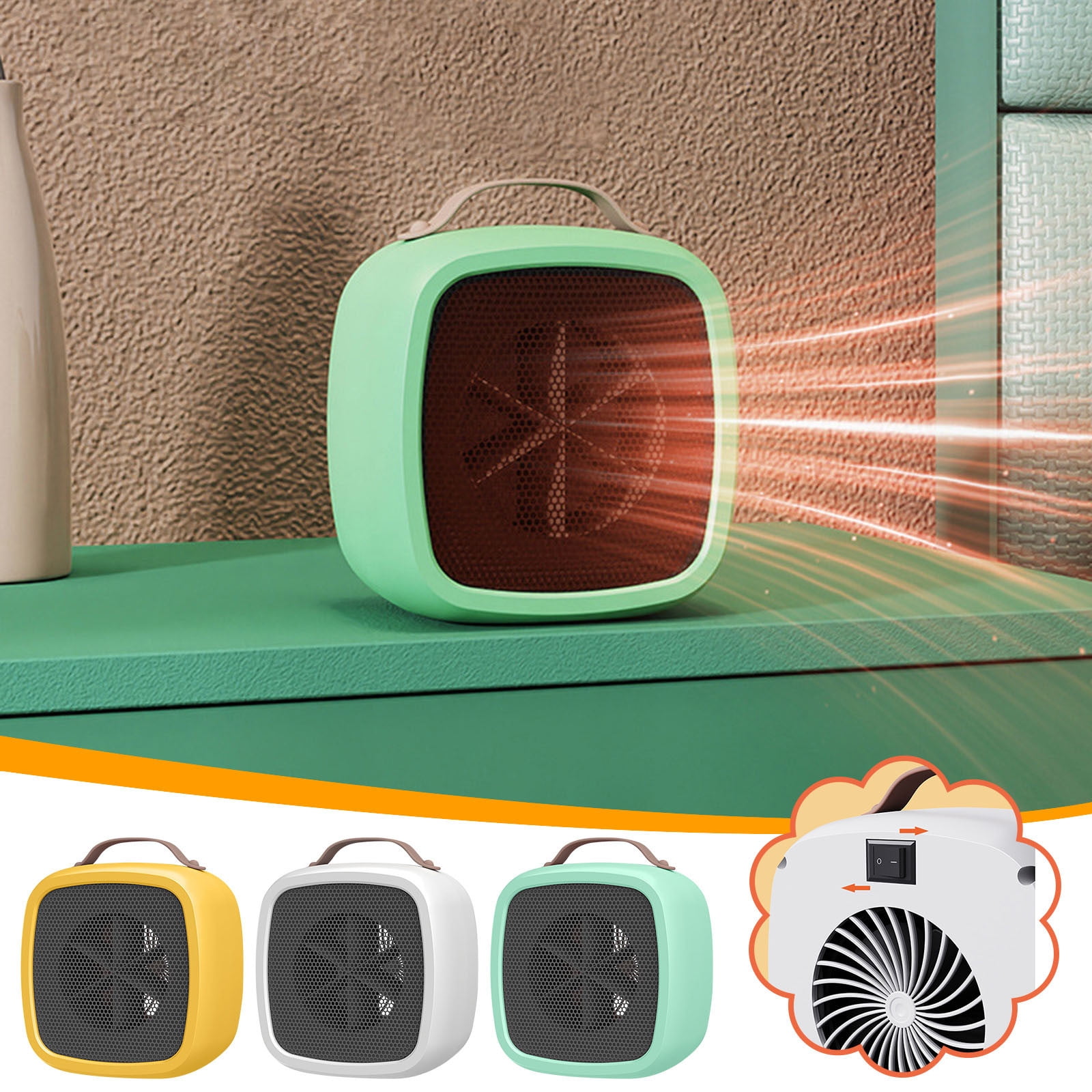 MXTPOV 300W Cute Simple Space Heater Portable Heaters for Indoor Use ...