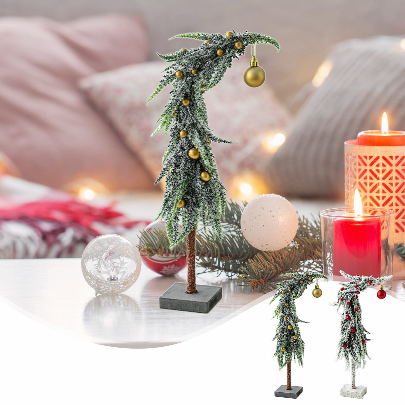 MXTPOV Artificial Christmas Tree, Green Flocked Christmas Tree with ...