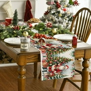 Winter Scene Lighted Snow Table Runner Set for Mantel Season Display ...