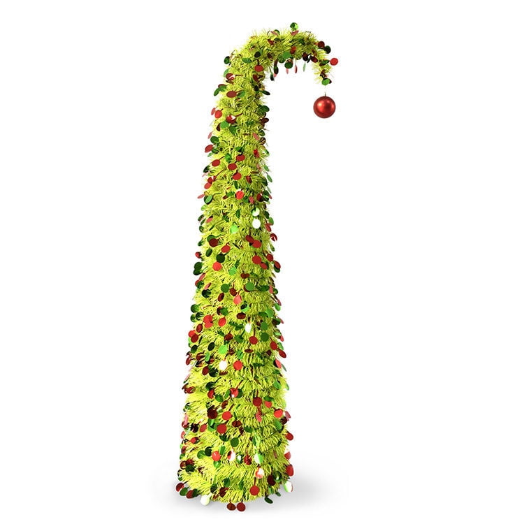 MXTPOV Crooked Neck Christmas Tree, 5FT Curved Artificial Christmas ...
