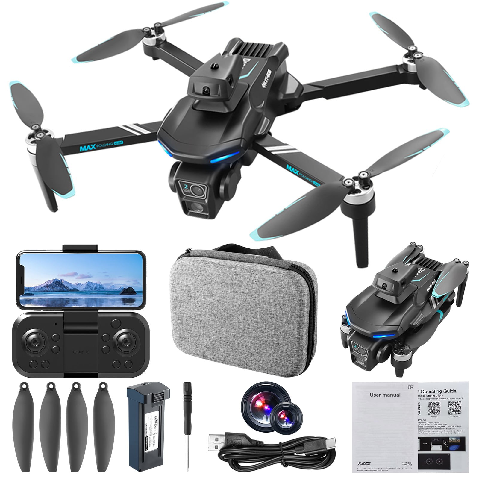 MXTPOV Drone with 1080P Dual Camera, FPV Drone with ESC Camera, Optical ...